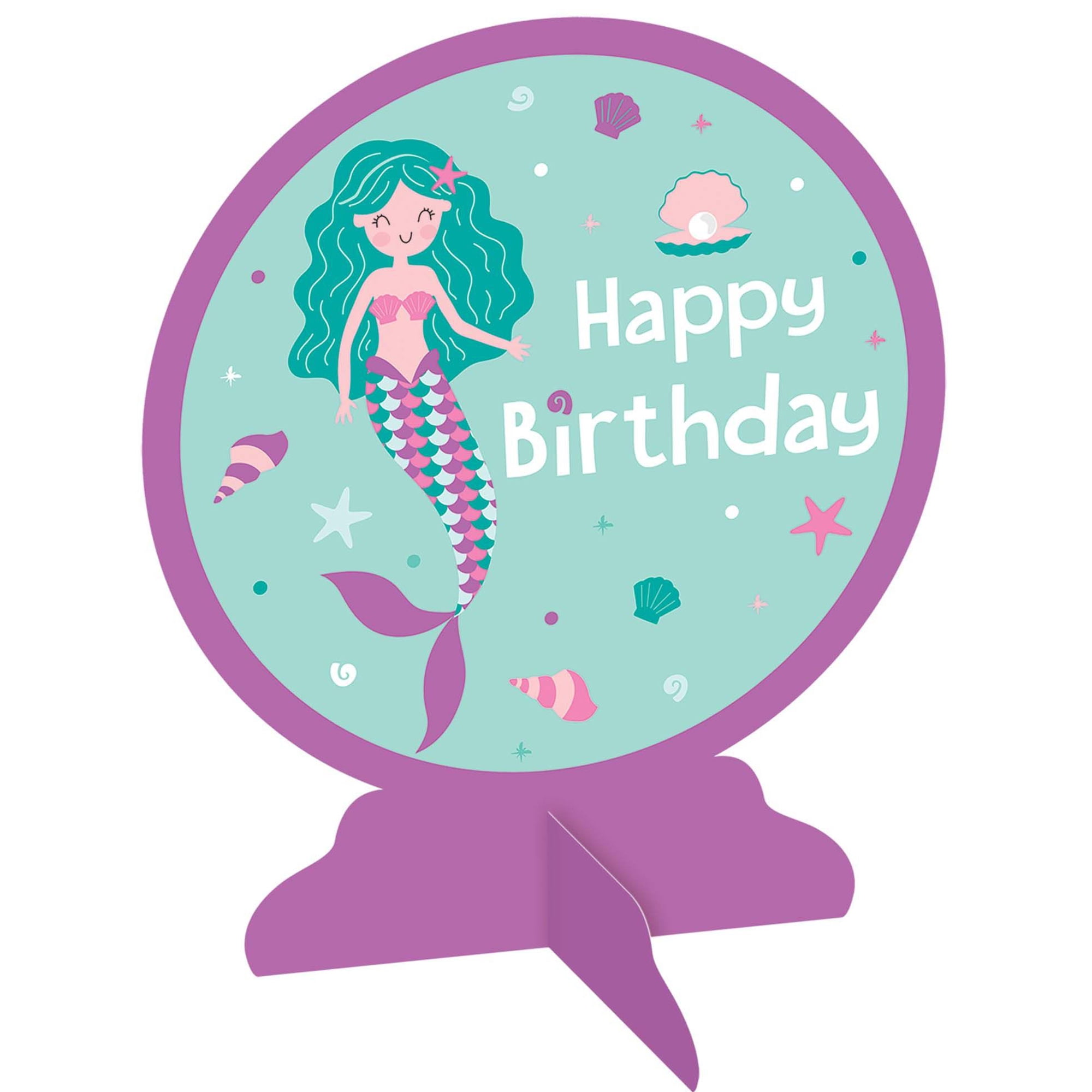 Mermaid Birthday Table Centerpiece (1ct) - Walmart.com