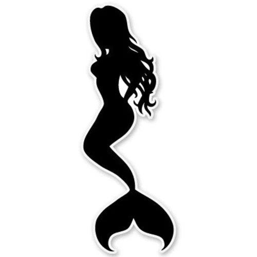 Mermaid Black Car Sticker Phone Decal Water Bottle Stickers Car Decals ...