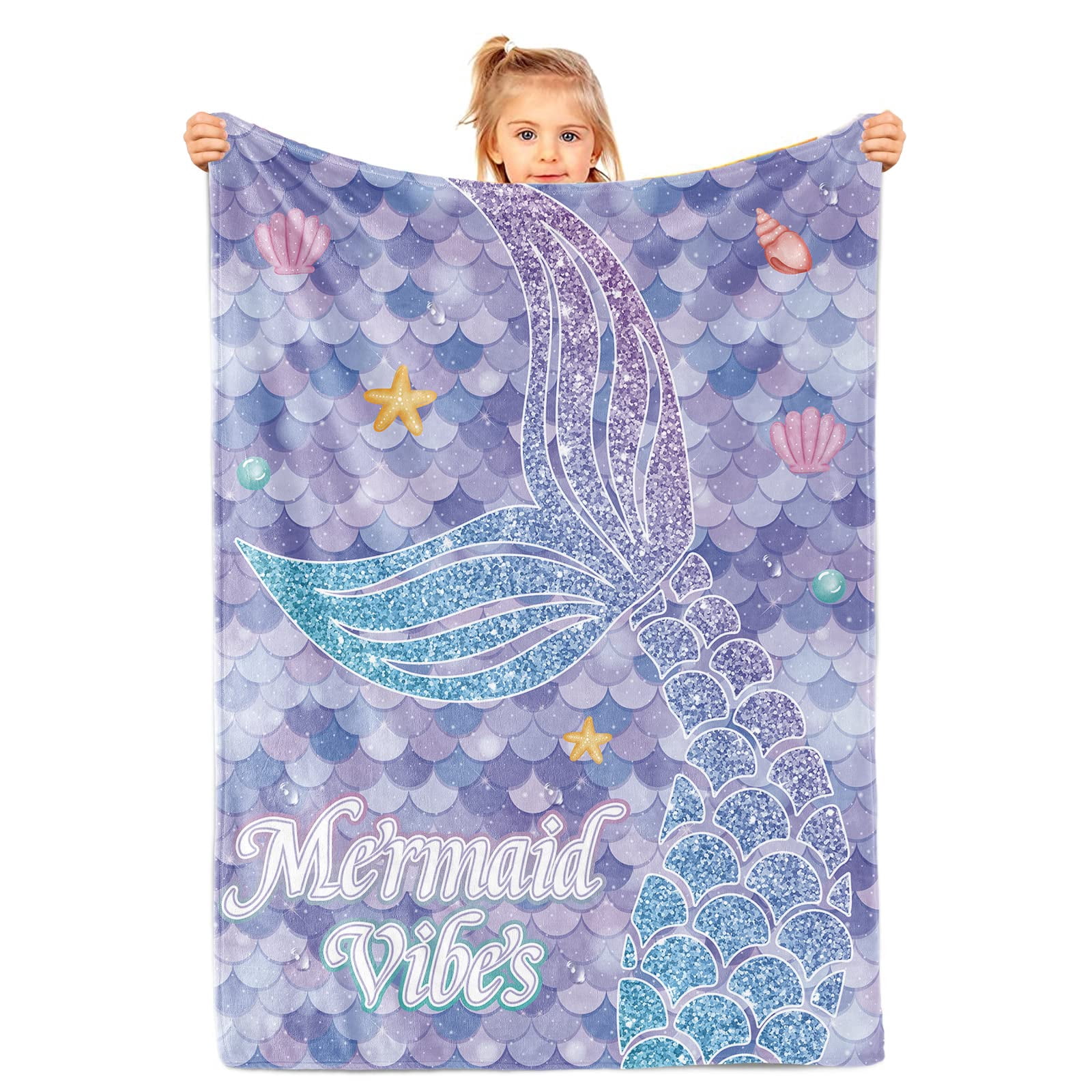 Mermaid Blanket, Mermaid Baby Blankets for Girls, Super Soft Fleece ...