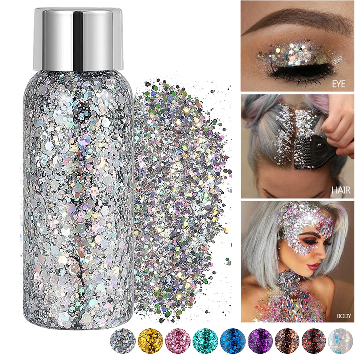 Mermaid Body Glitter Holographic Glitter Liquid for Festival Make Up ...