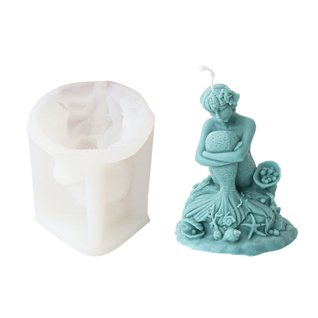 Mermaid Candle Mold DIY Shell Conch Soap Resin Plaster Making Mould ...