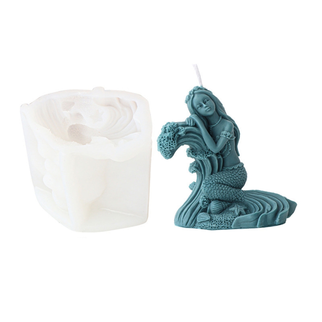 Mermaid Candle Mold DIY Shell Conch Soap Resin Plaster Making Mould ...