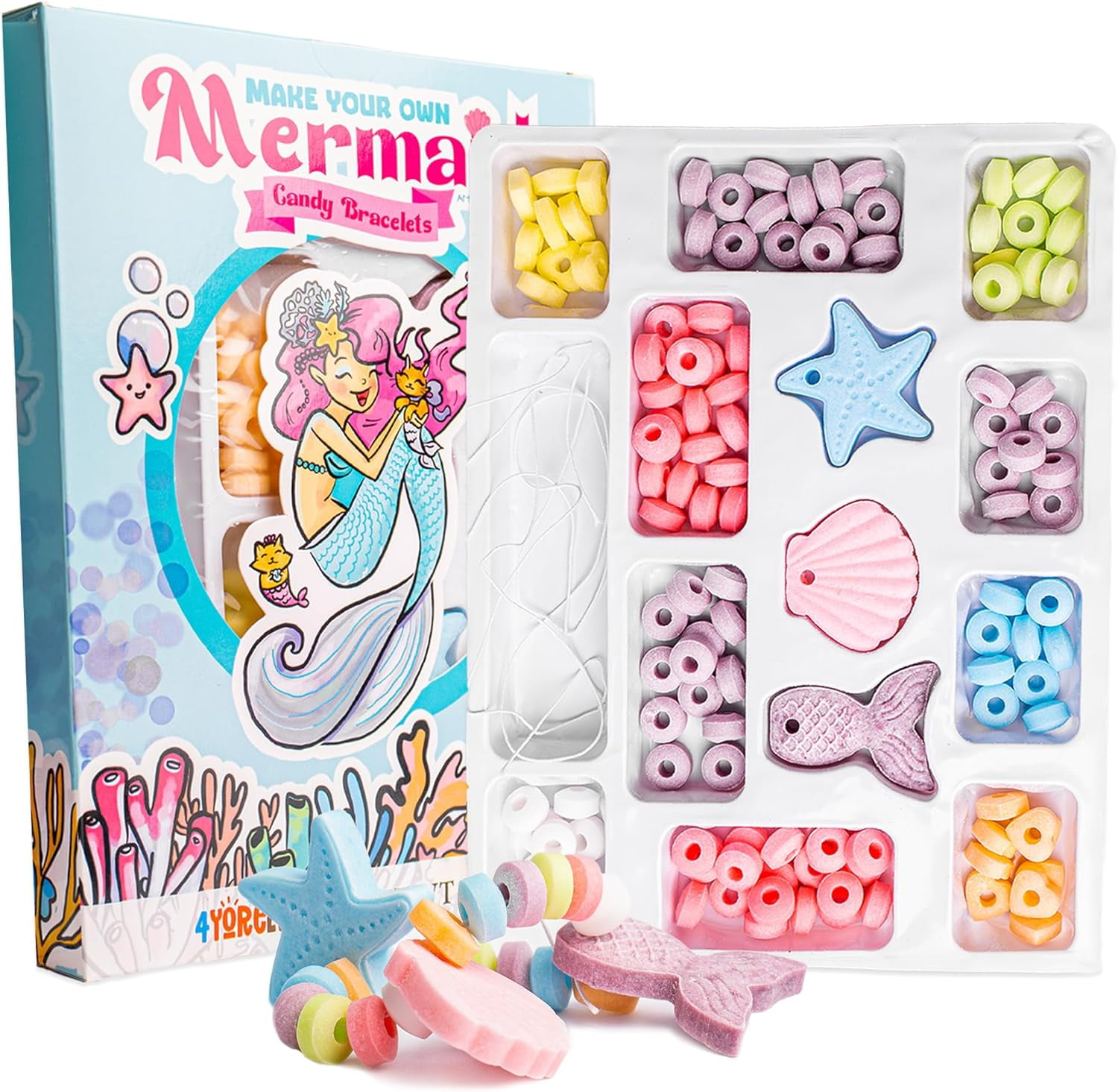 4YoreElves Mermaid Candy Bracelet Kit, String Your Own Candy Jewelry ...