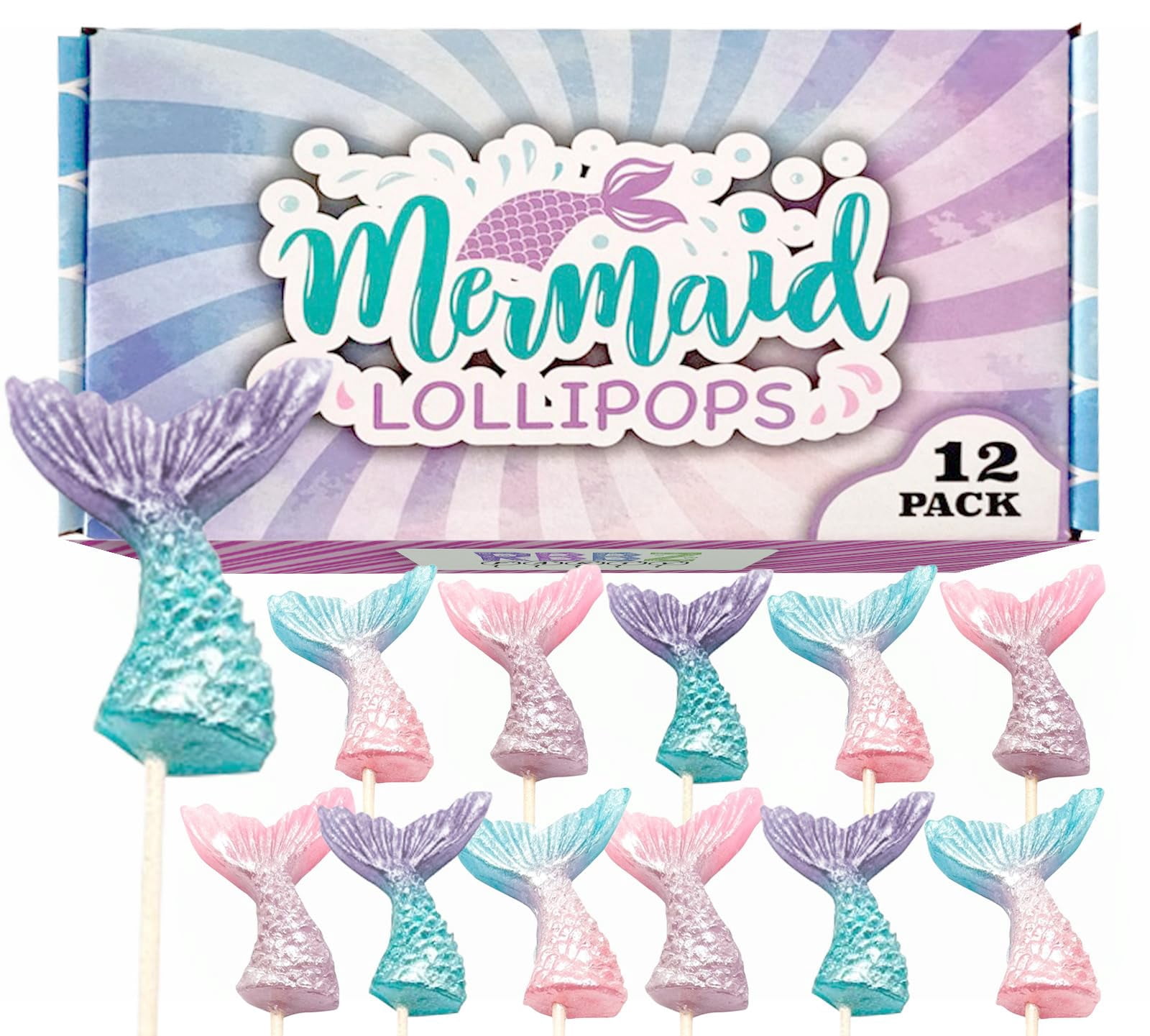 Mermaid Candy Lollipops - SAF21 12 Suckers Individually Wrapped - Great ...