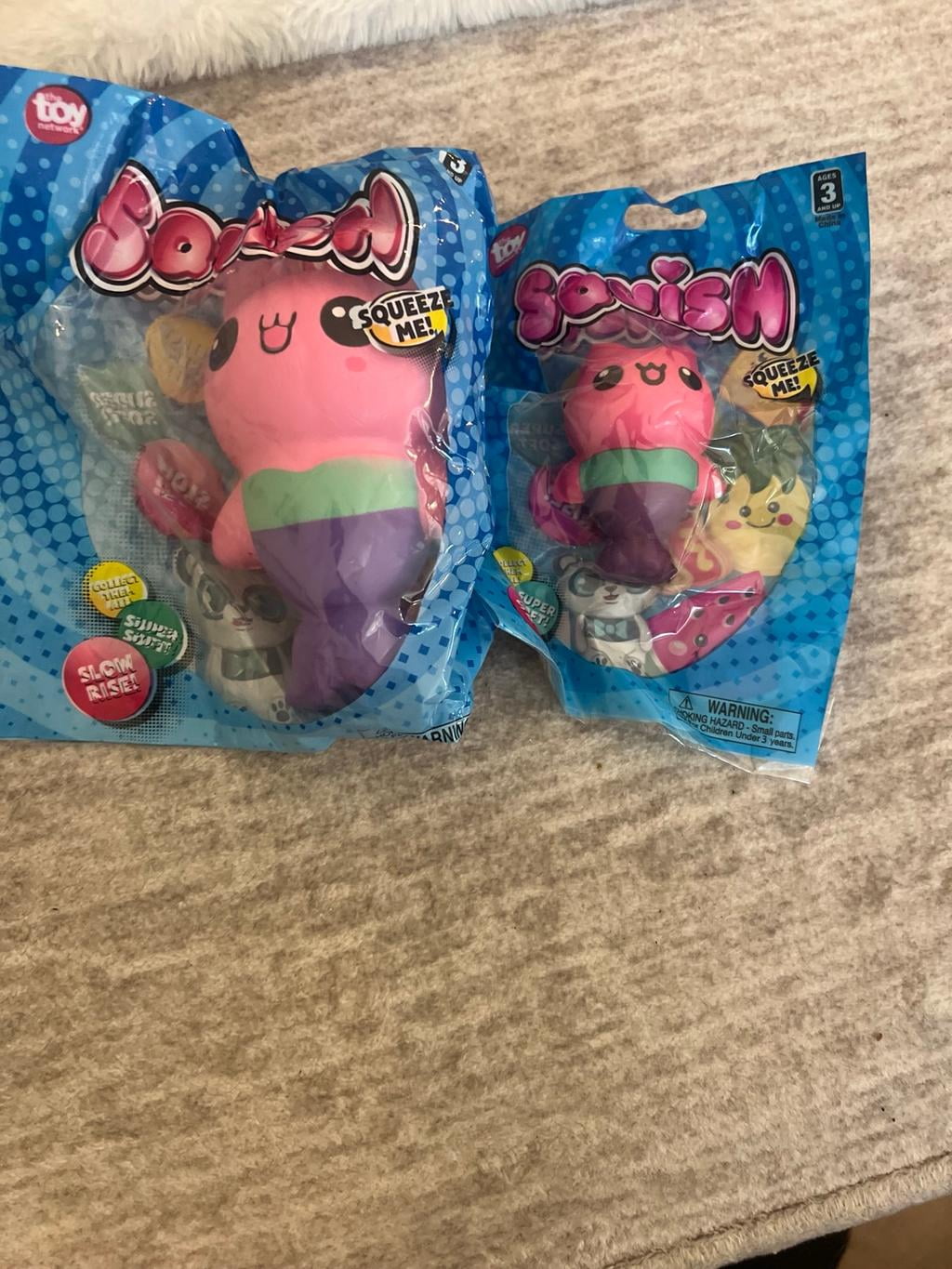 Mermaid Cat Regular and Mini 2 Piece Set Squish Squishy New (BONUS 1 ...