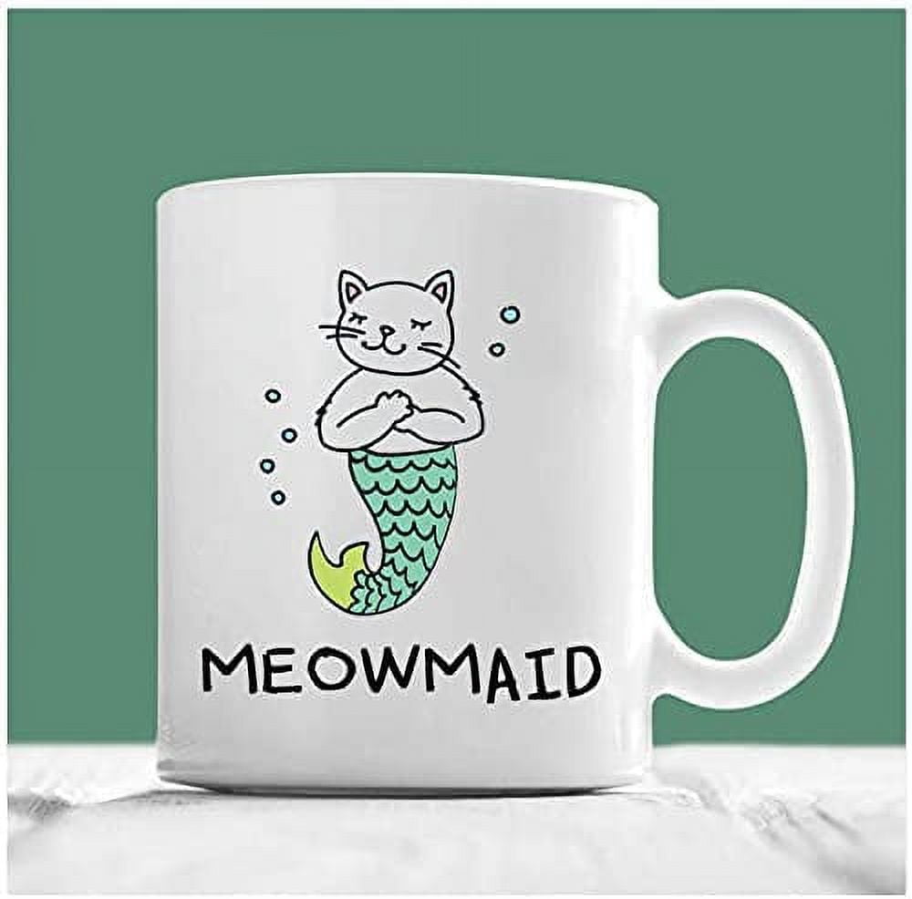 Mermaid Coffee Mug, Christmas Mug, Mermaid Gifts, Cute Mermaid Mug, Cat ...