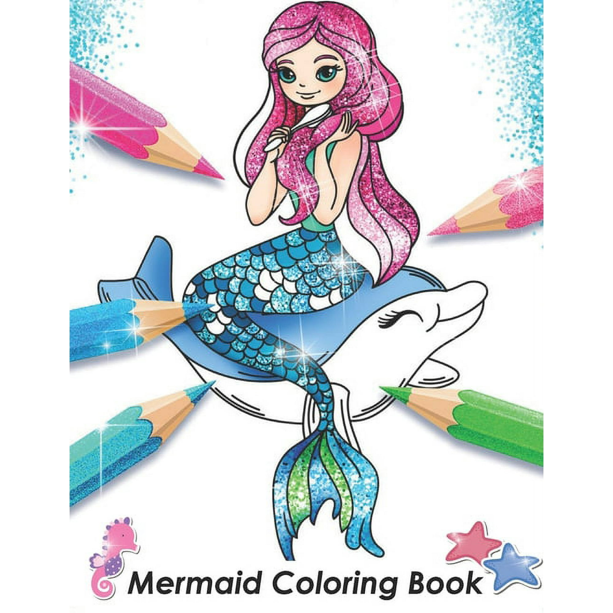 Cute Cartoon Mermaids Coloring Pages