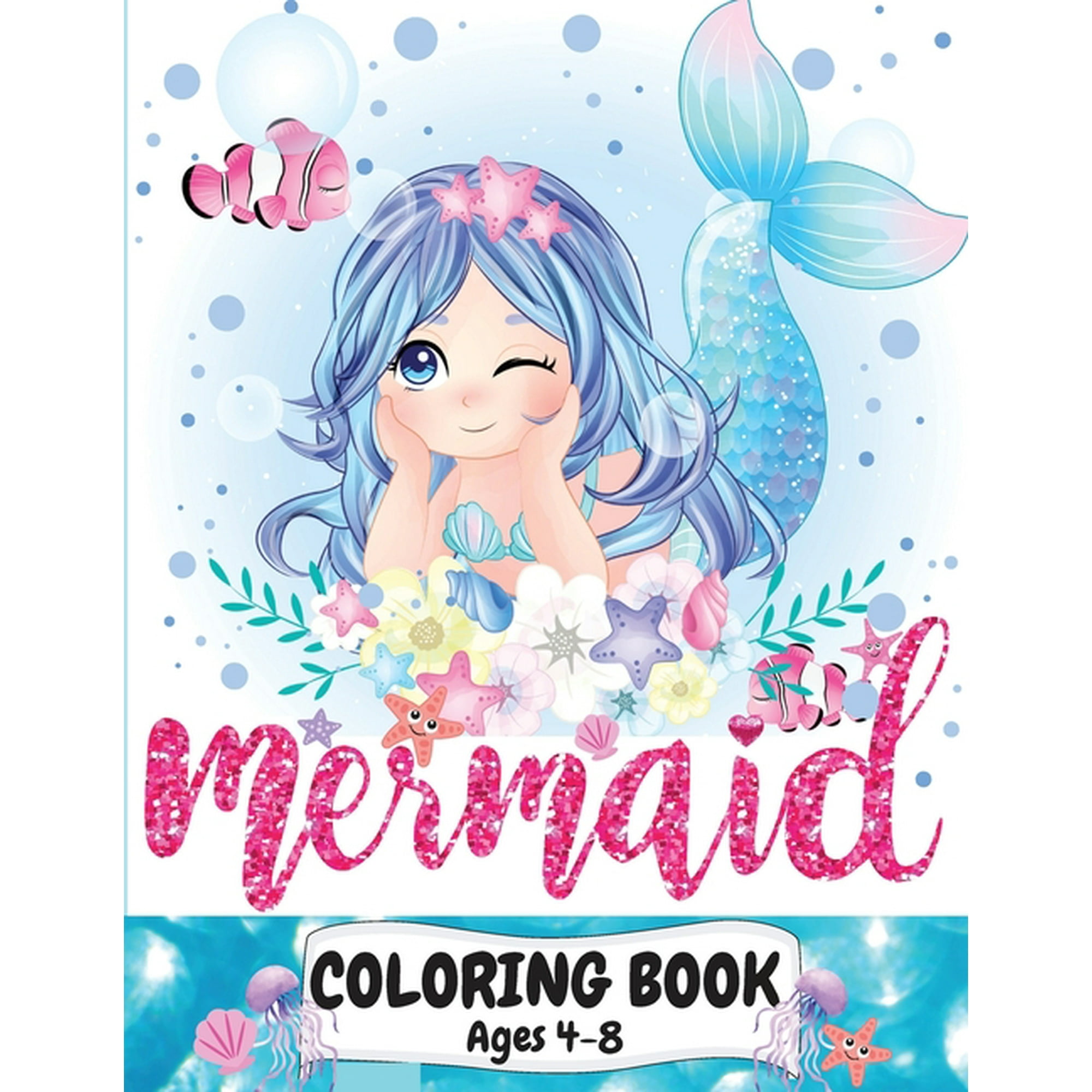 Cute Cartoon Mermaids Coloring Pages