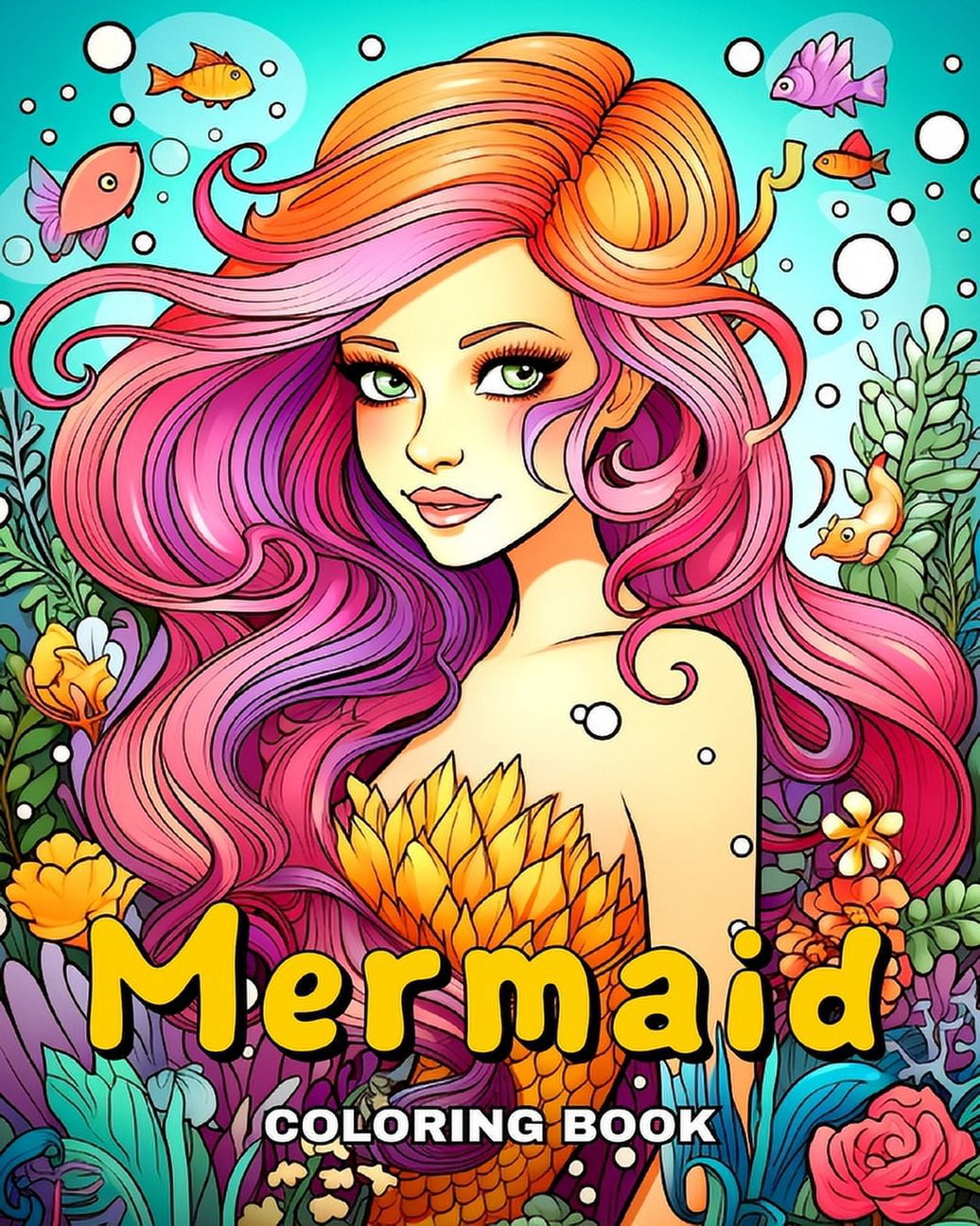 Mermaid Coloring Book: Enchanting Mermaid Princesses to Color for Kids ...