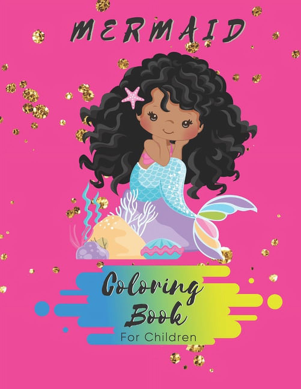 Mermaid Coloring Book For Children: 50 Coloring Pages - Black Children ...
