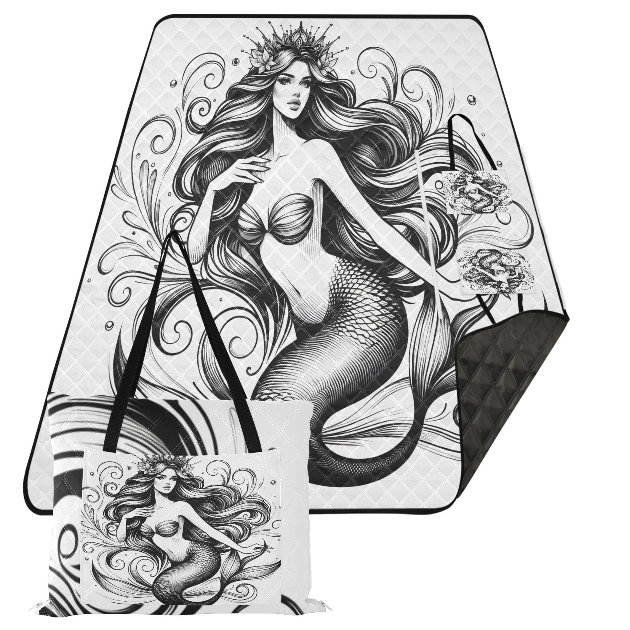 Mermaid Corona Extra Large Picnic Beach Blanket Waterproof Sand Proof ...