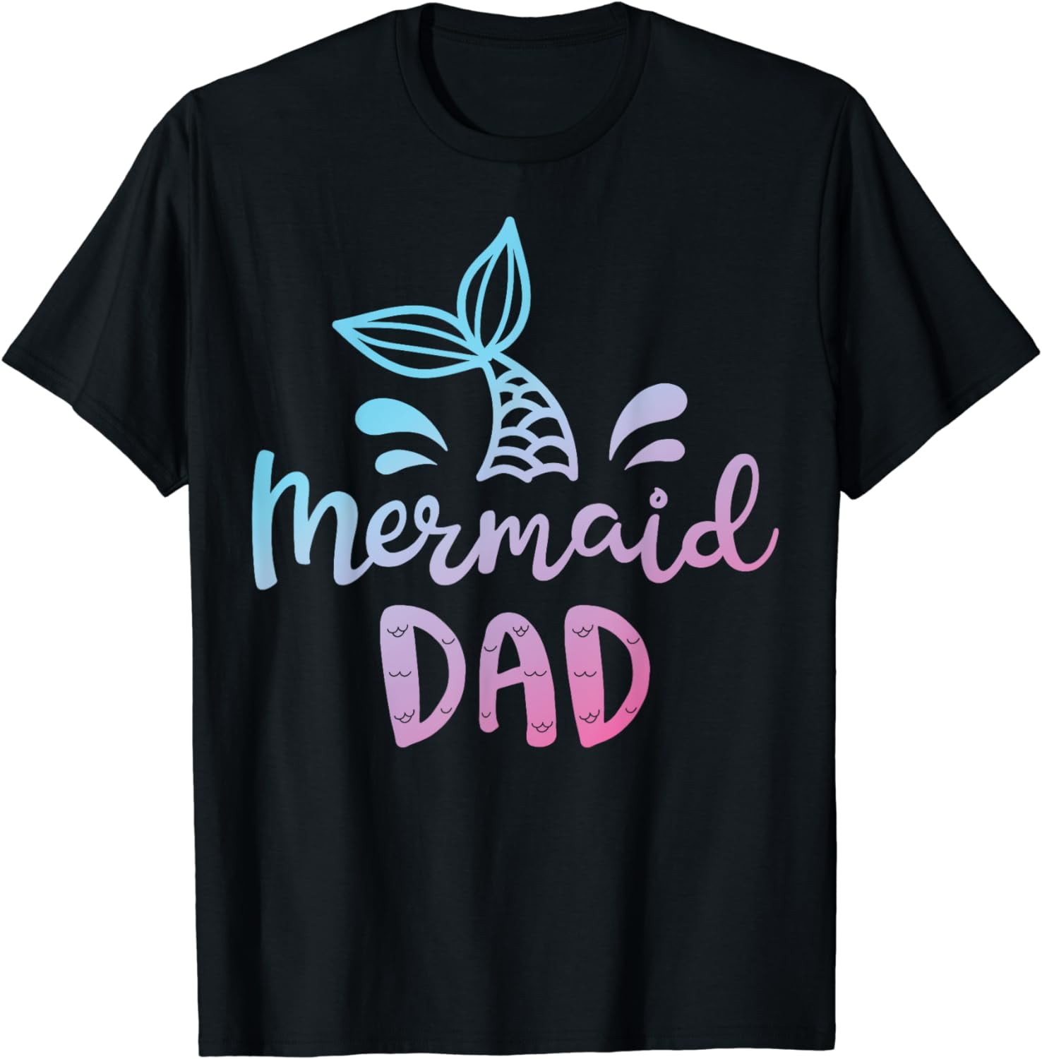 Mermaid Dad Funny Merman Daddy Papa Family Matching Birthday T-Shirt ...