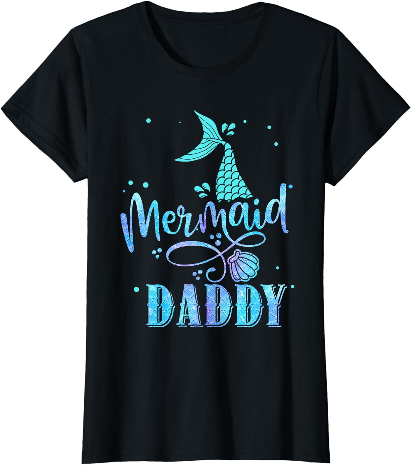 Mermaid Daddy Funny Merman Family Matching Party Squad T-Shirt ...
