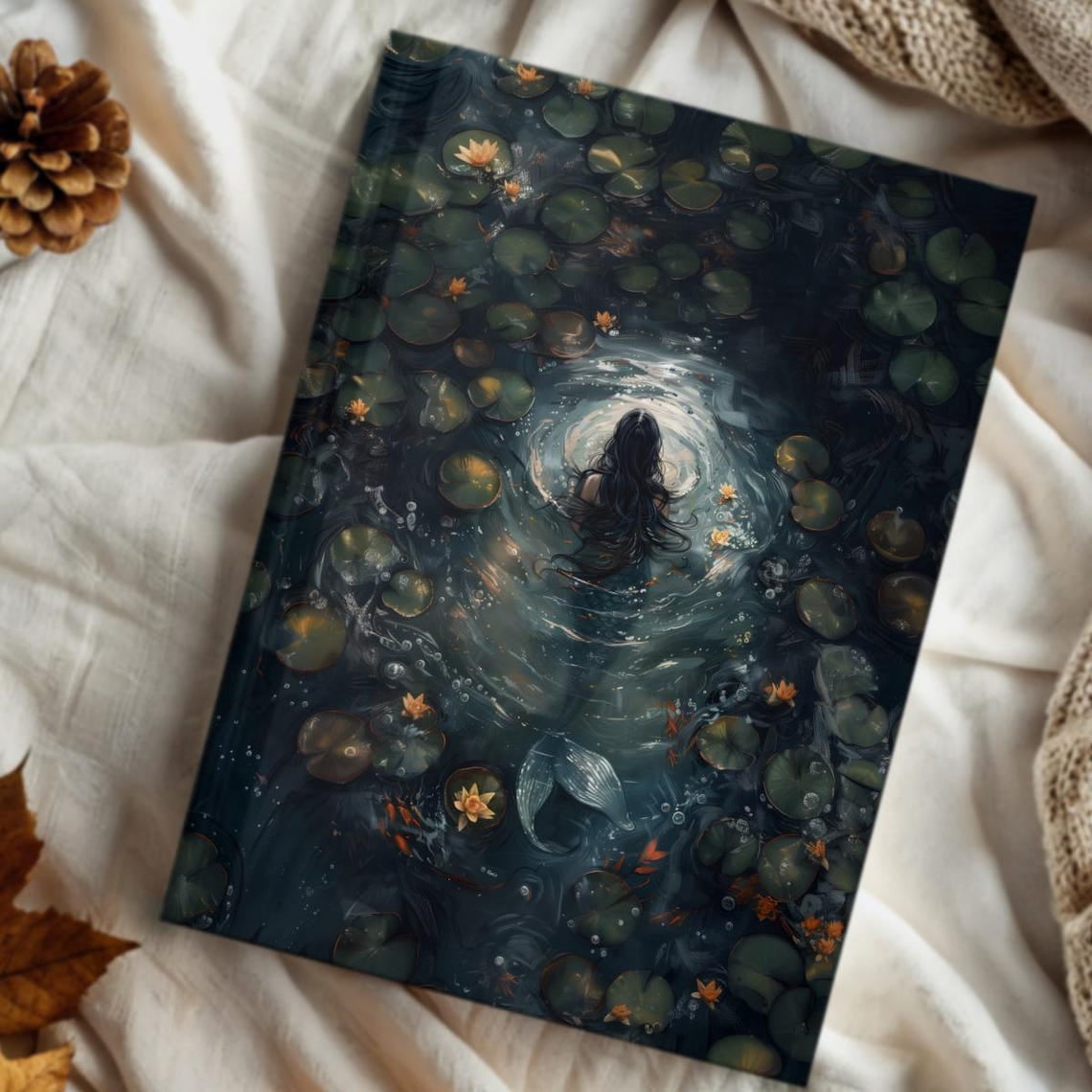 Mermaid Dark Academia Aesthetic Notebook, Vintage Style Hardcover ...