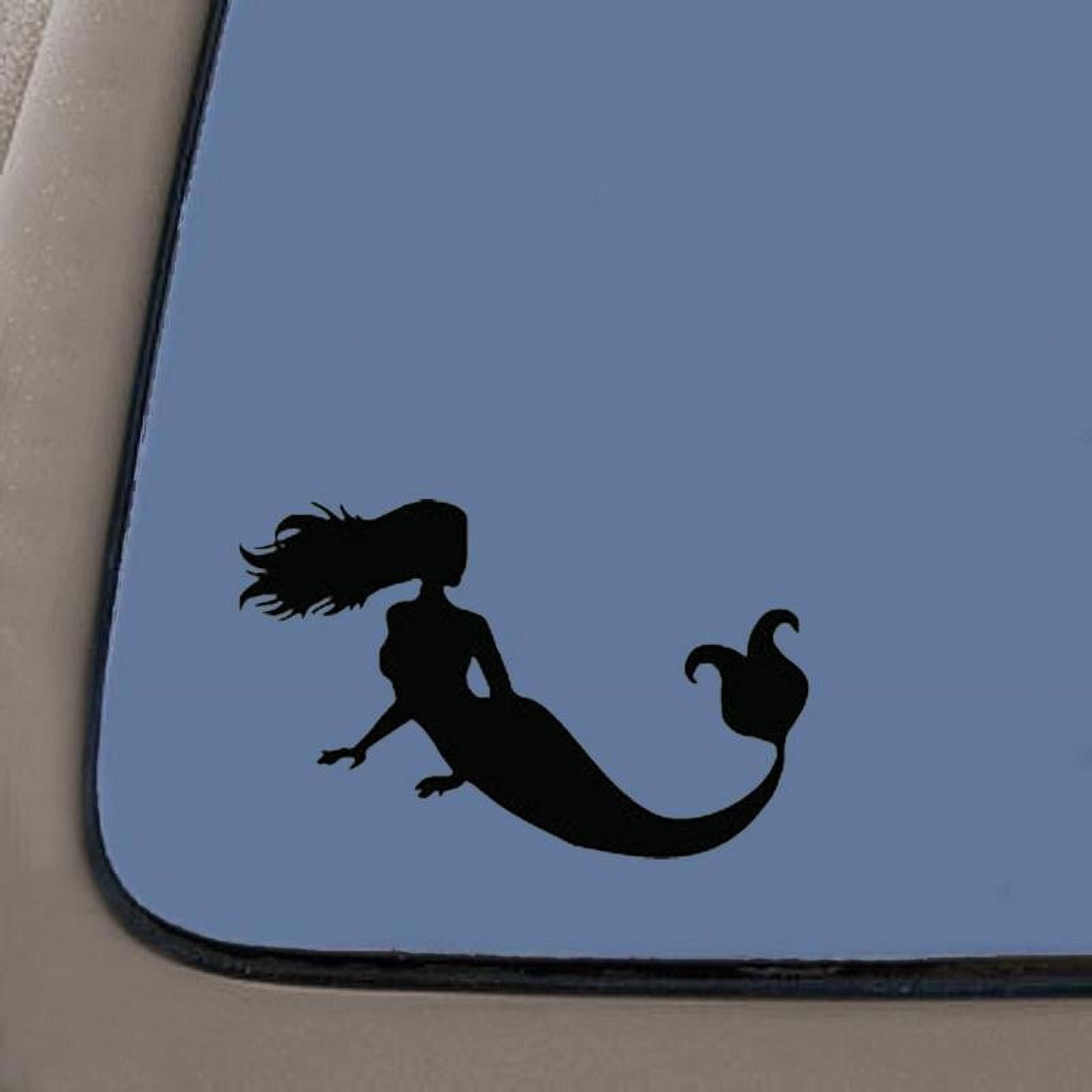 Mermaid Decal | 5.5-Inches Wide | Black Vinyl Decal | Car Truck Van SUV ...