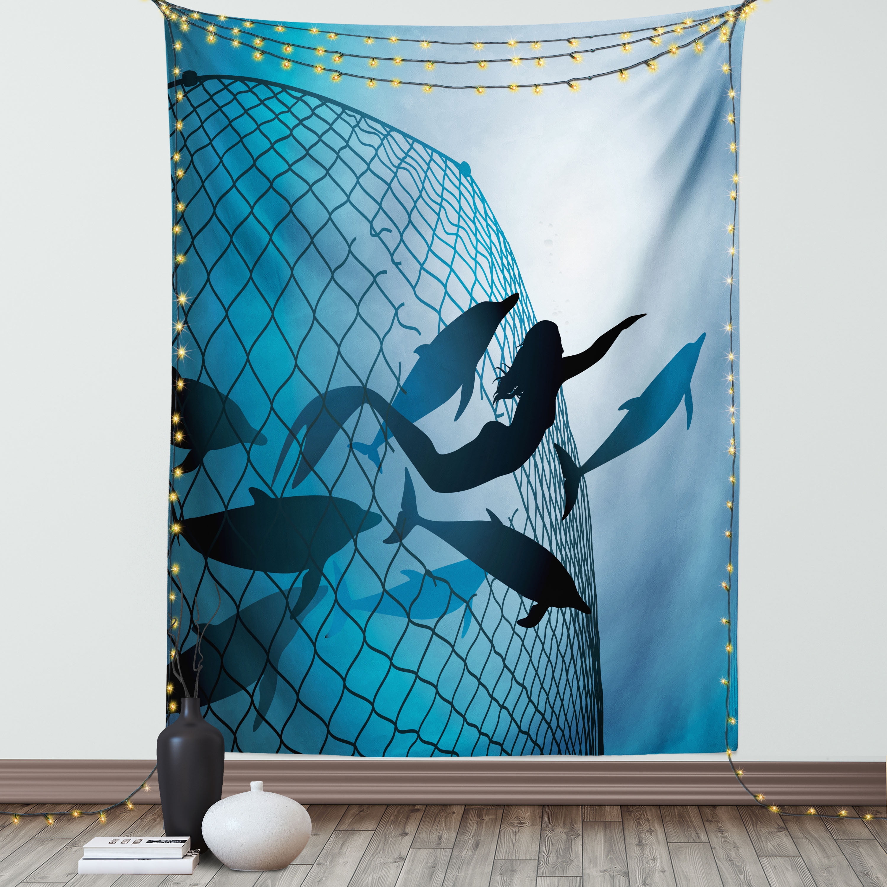 Mermaid Decor Wall Hanging Tapestry, A Mermaid Rescues Flight Of ...