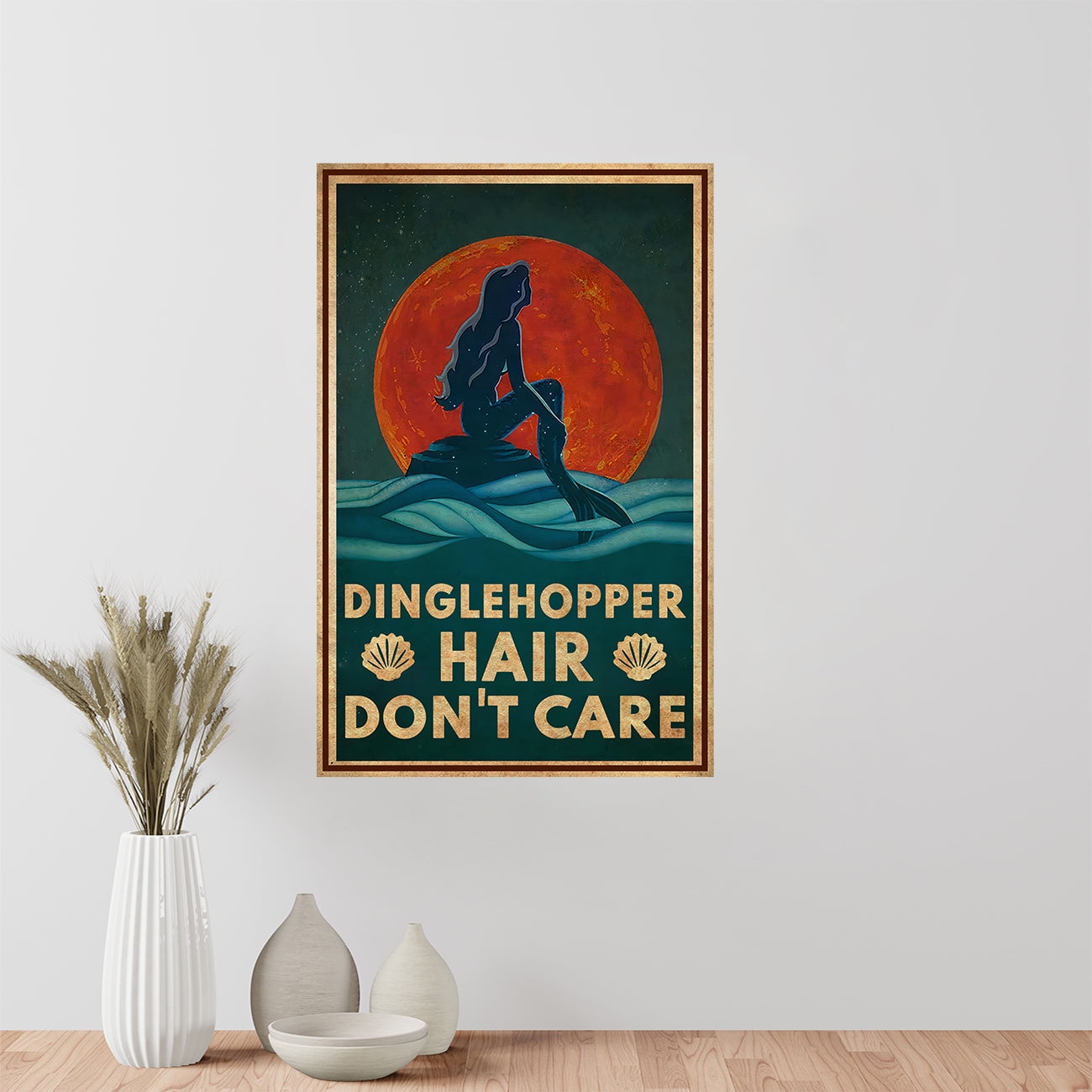 Mermaid Dinglehopper Hair Don't Care Poster Memaid Poster 24 x 36 Inch ...