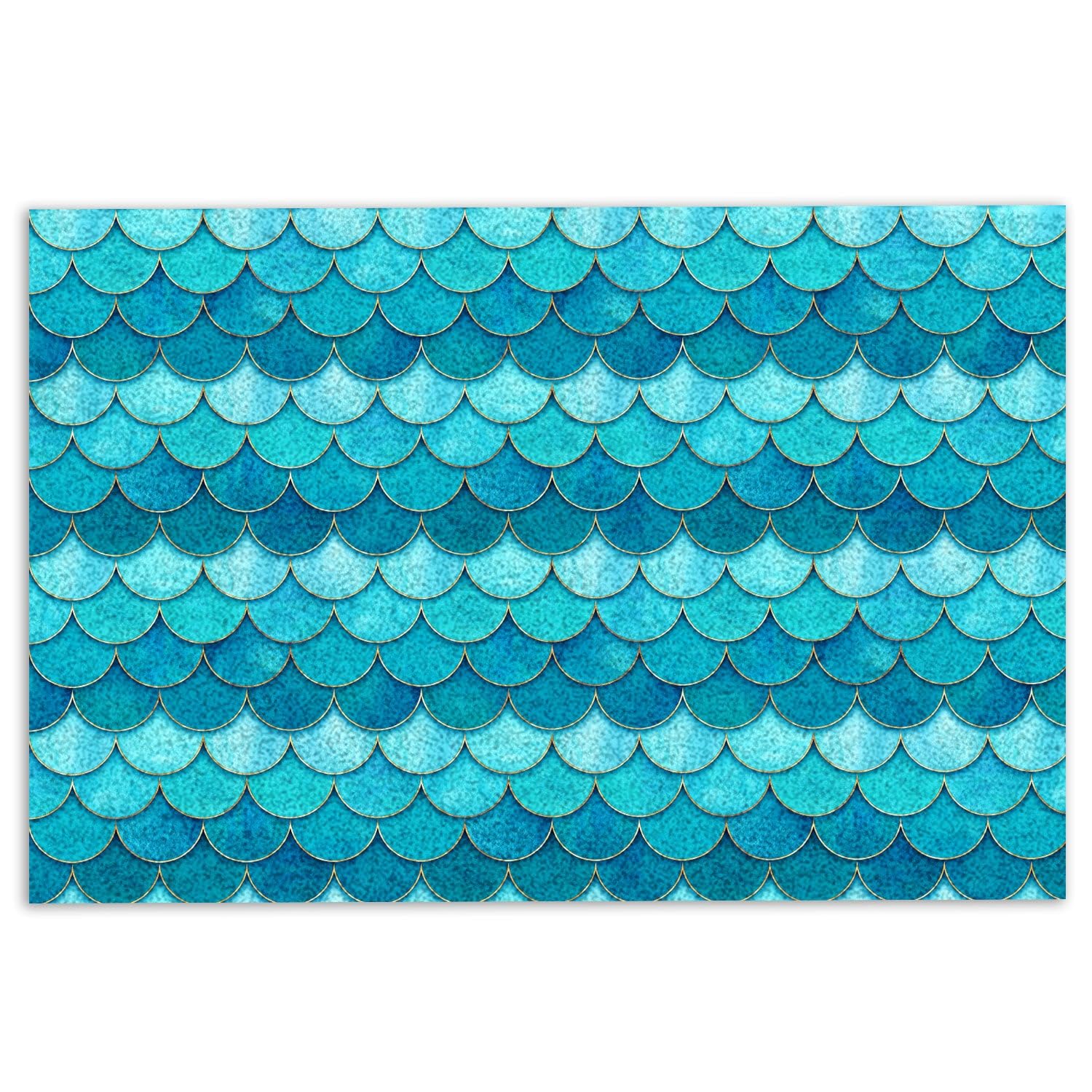 Mermaid Door Mat Turquoise Color Mermaid Scale Sea Beach Ocean Gift ...
