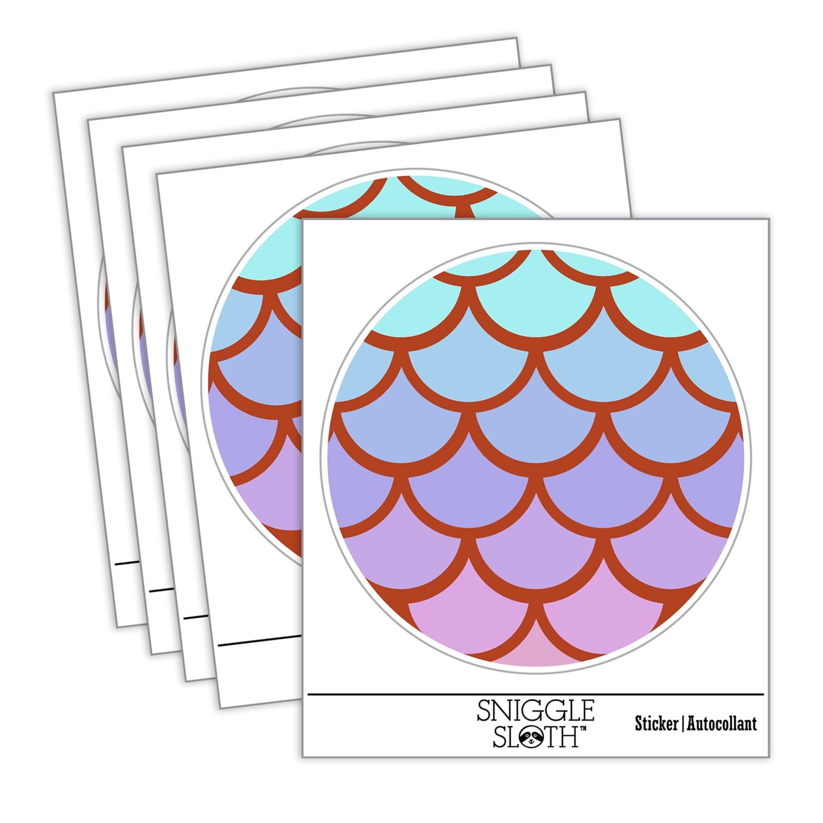 Mermaid Dragon Fish Scales Circle Car Window Bumper Water Bottle Phone ...