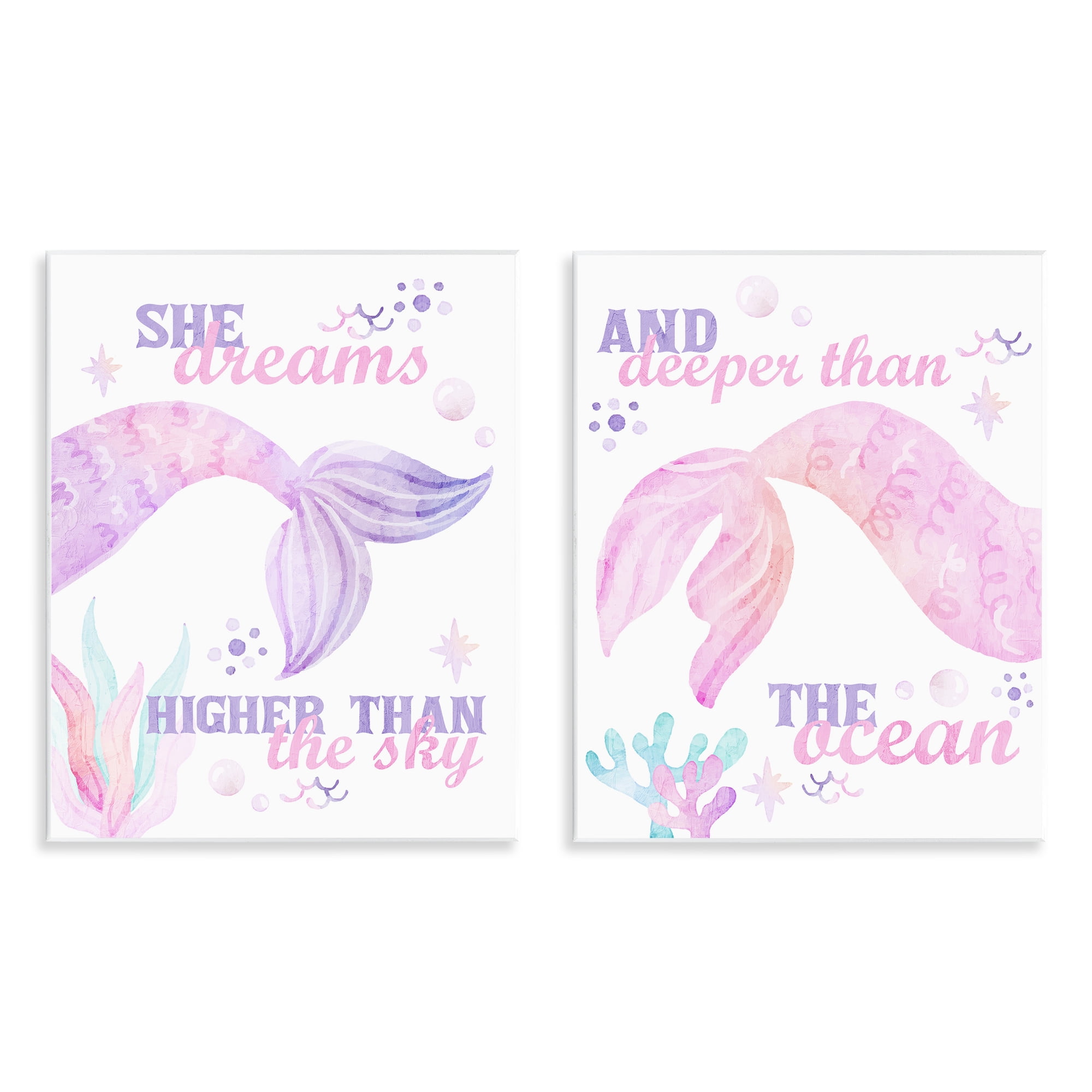 Mermaid Dreams Ocean & Sky 2 Piece Wall Plaque Art Set, design by Kim ...