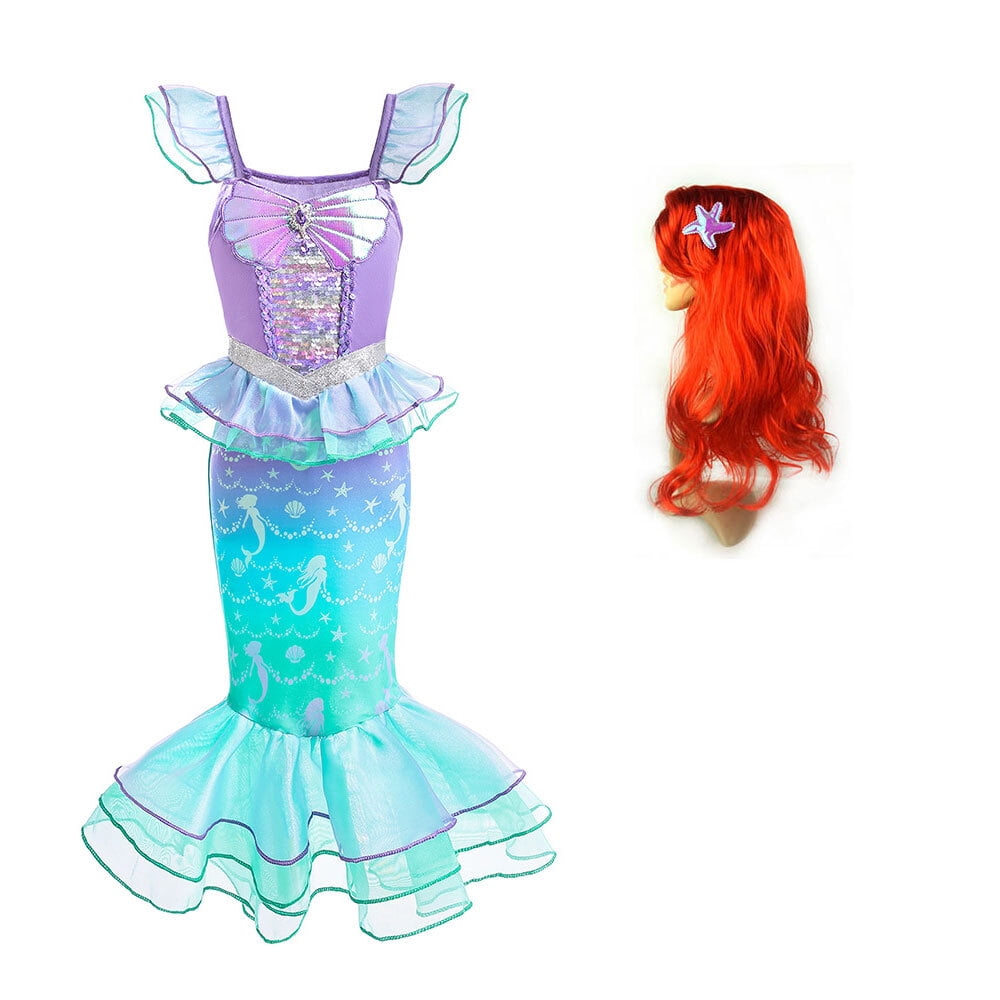 Mermaid Dress w/Accessories for Girls Princess Costume Dress Up ...