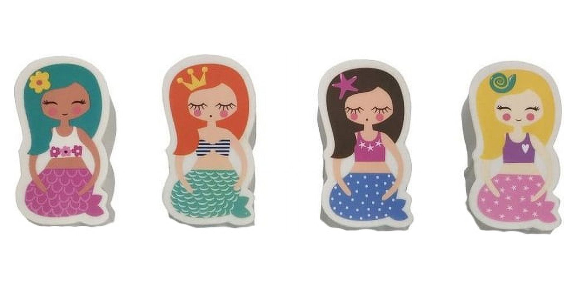 Mermaid Erasers 4-Piece Pack Set - Walmart.com