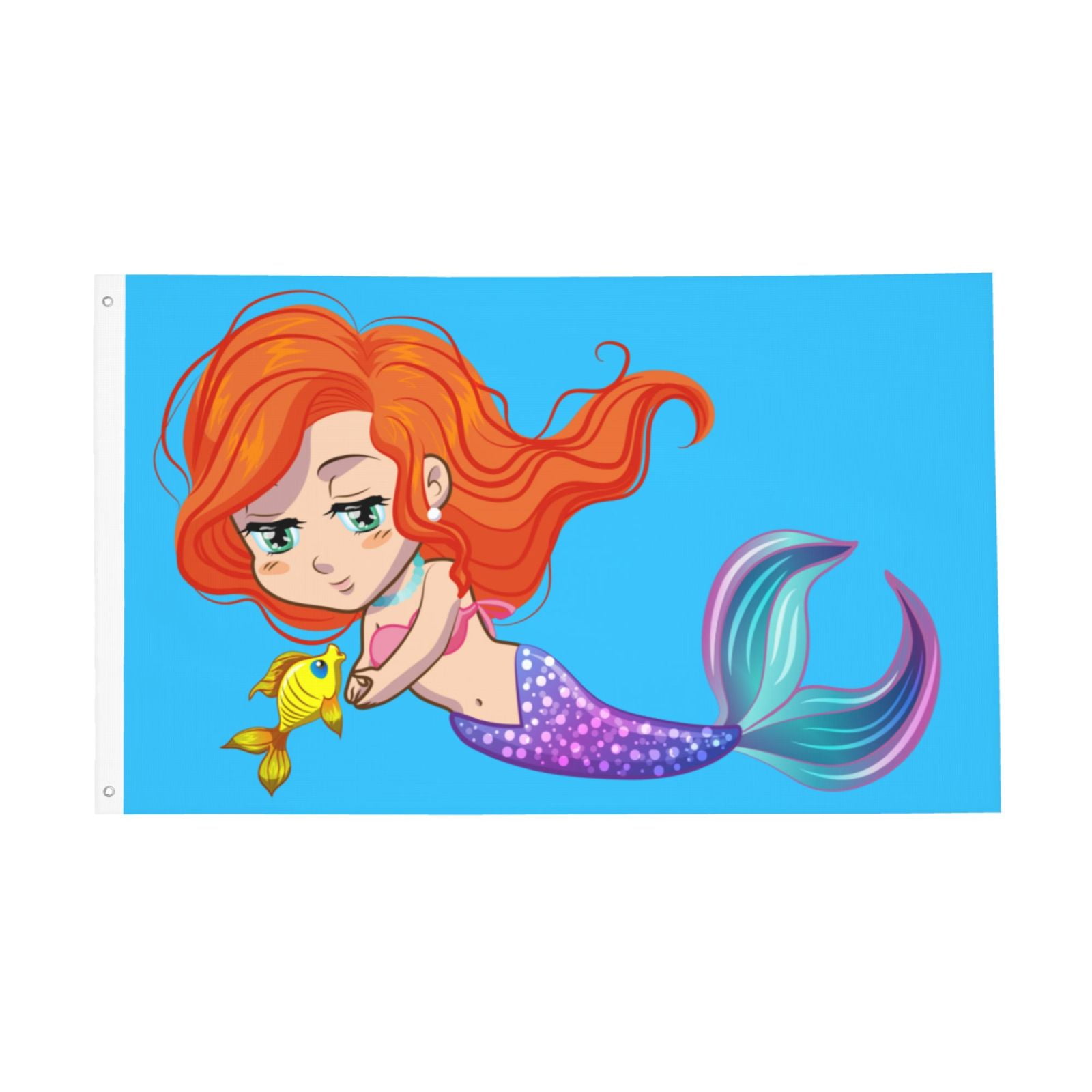 Mermaid Fish Pattern Flag 3x5 Ft Outdoor Indoor With Grommet Garden ...