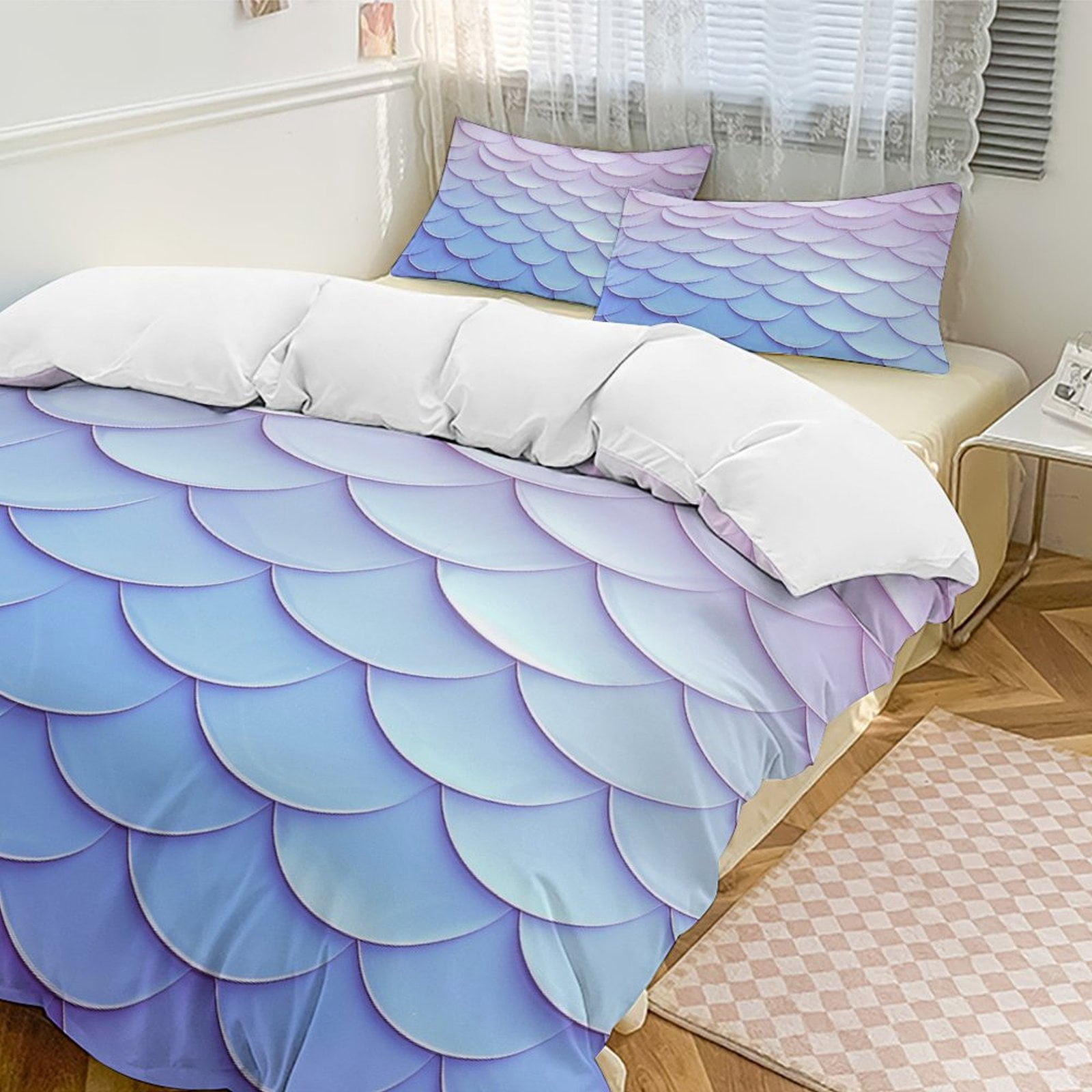 Mermaid Fish Scales 3D Duvet Cover Set Quilt Cover Theme of Kid Boy ...
