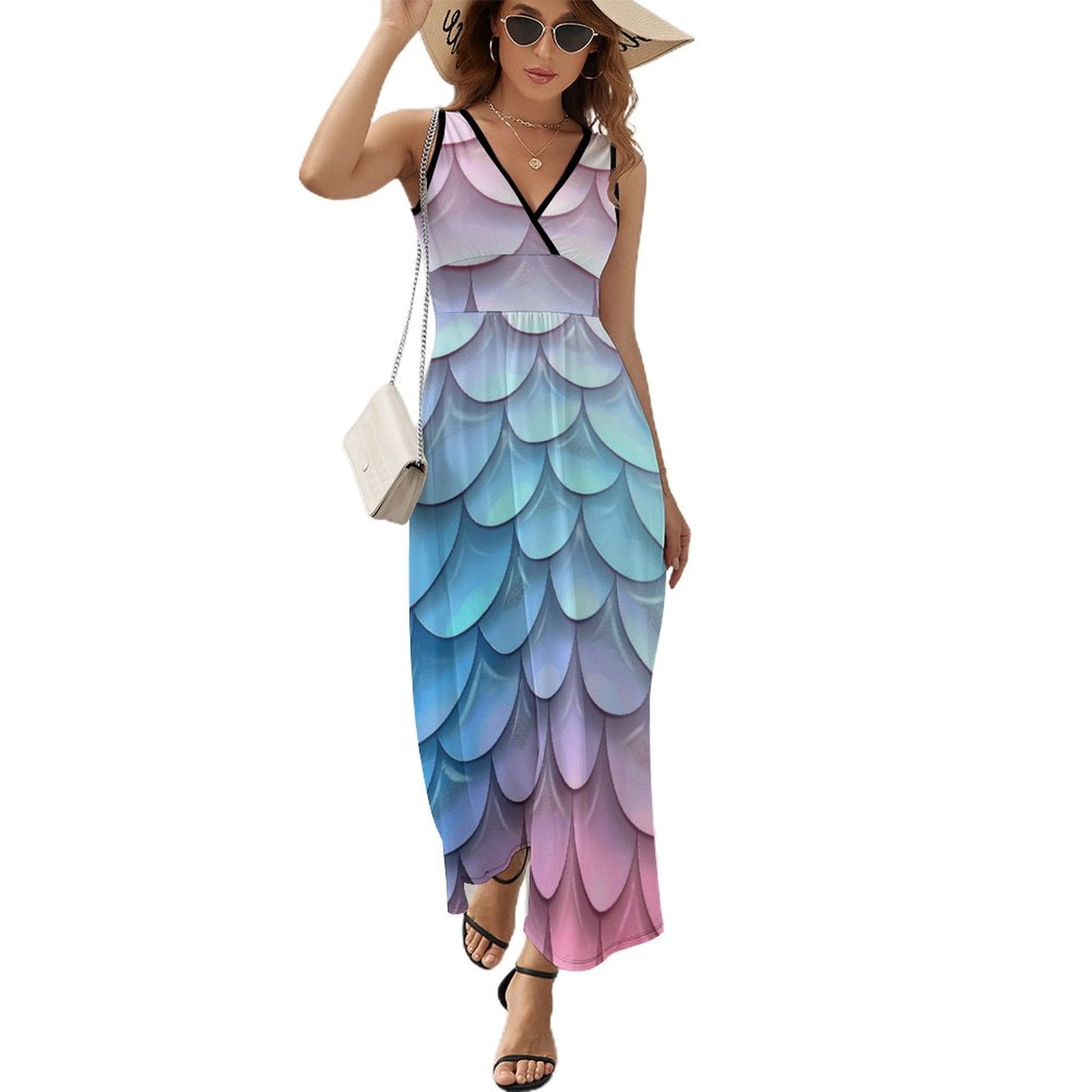 Mermaid Fish Scales Pattern Design Sleeveless Dress Summer Clothes for ...