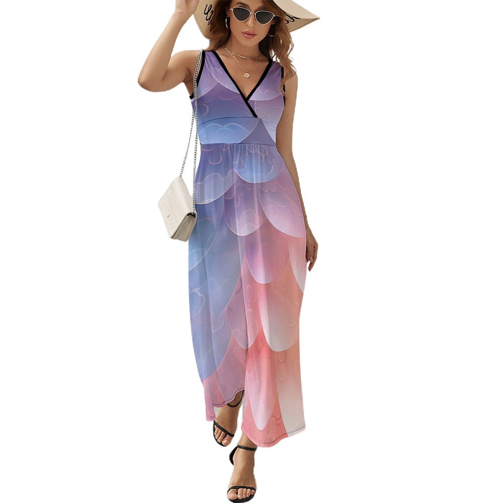 Mermaid Fish Scales Sleeveless Dress Female Clothing Dress Women Summer ...