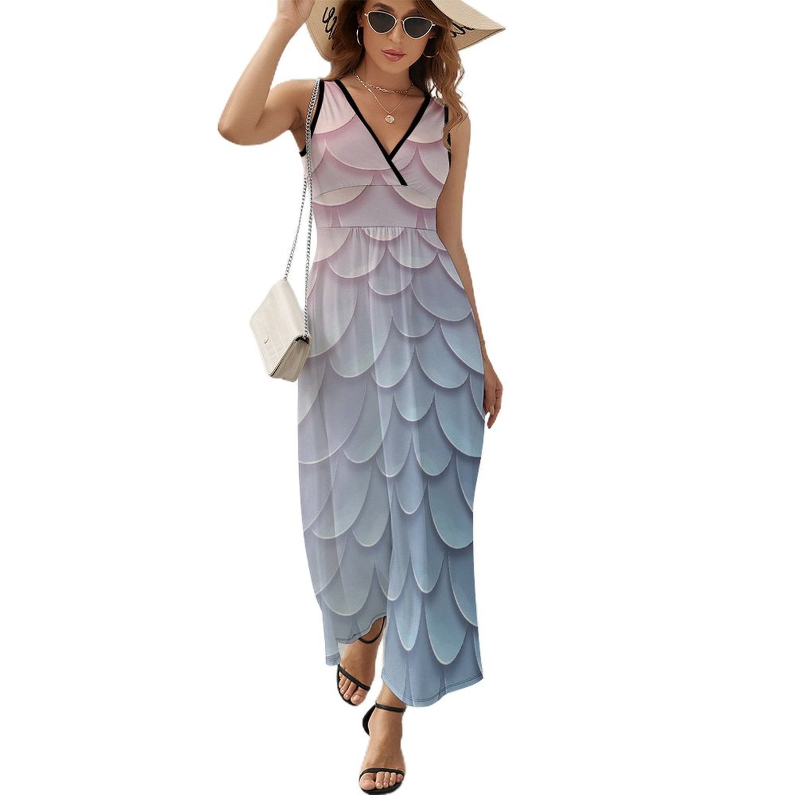 Mermaid Fish Scales Sleeveless Dress Female Clothing Dress Women Summer ...