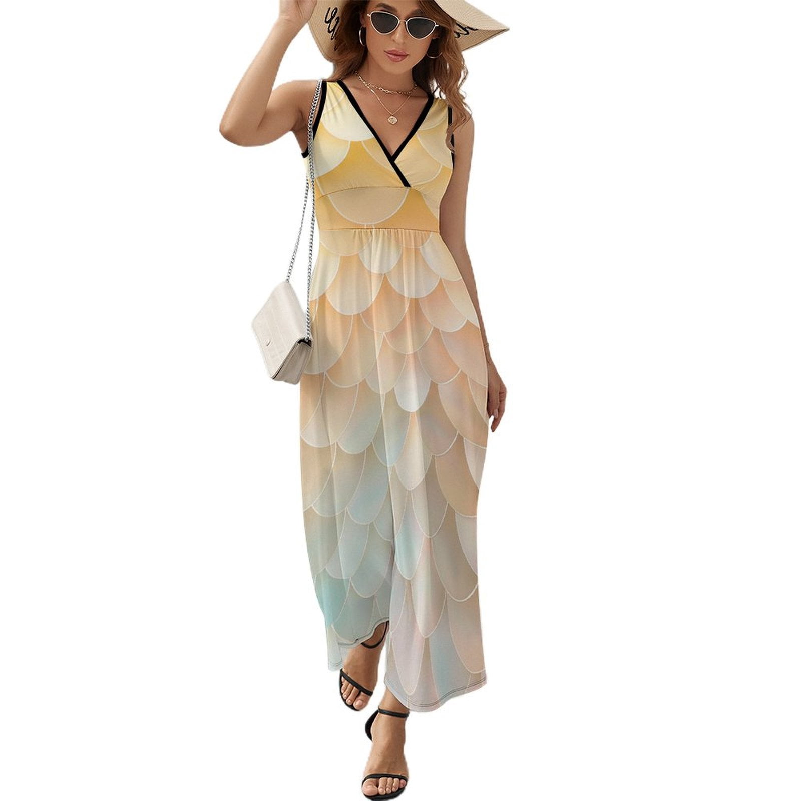 Mermaid Fish Scales Sleeveless Dress Female Clothing Dress Women Summer ...