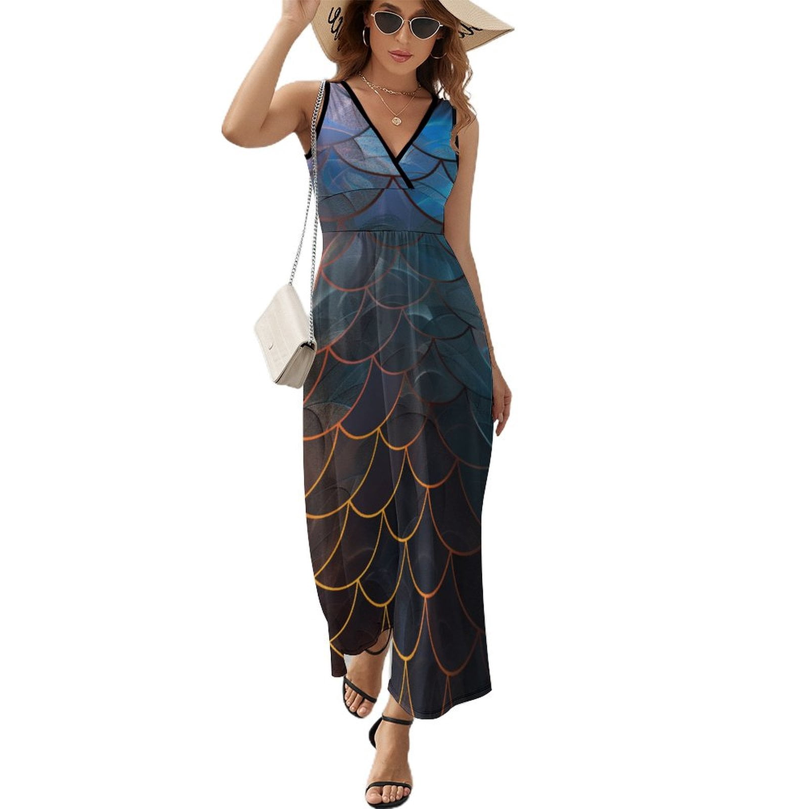 Mermaid Fish Scales Sleeveless Dress Female Clothing Dress Women Summer ...