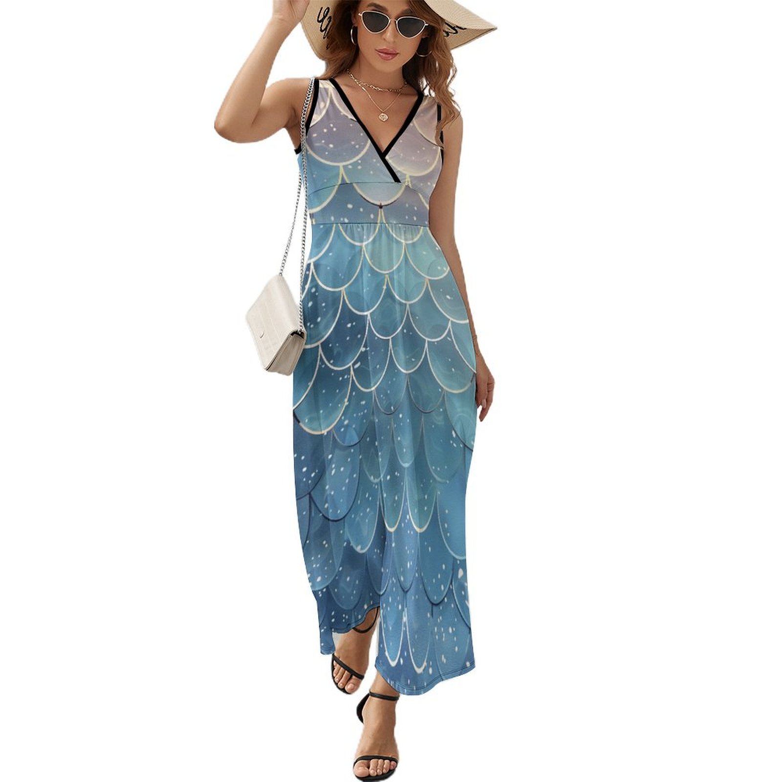 Mermaid Fish Scales Sleeveless Dress Female Clothing Dress Women Summer ...