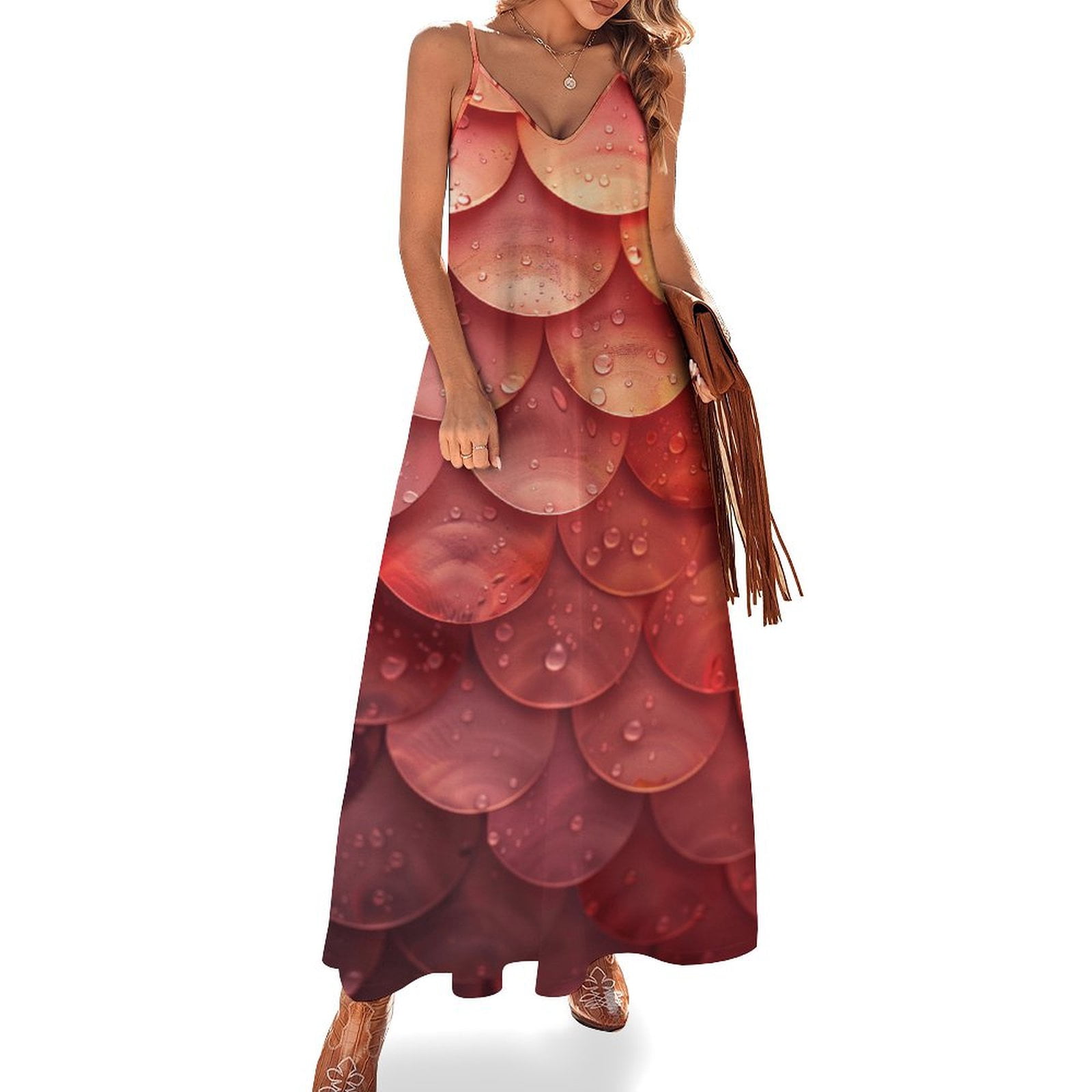 Mermaid Fish Scales Sleeveless Dress Woman Fashion Long Dresses Women's ...