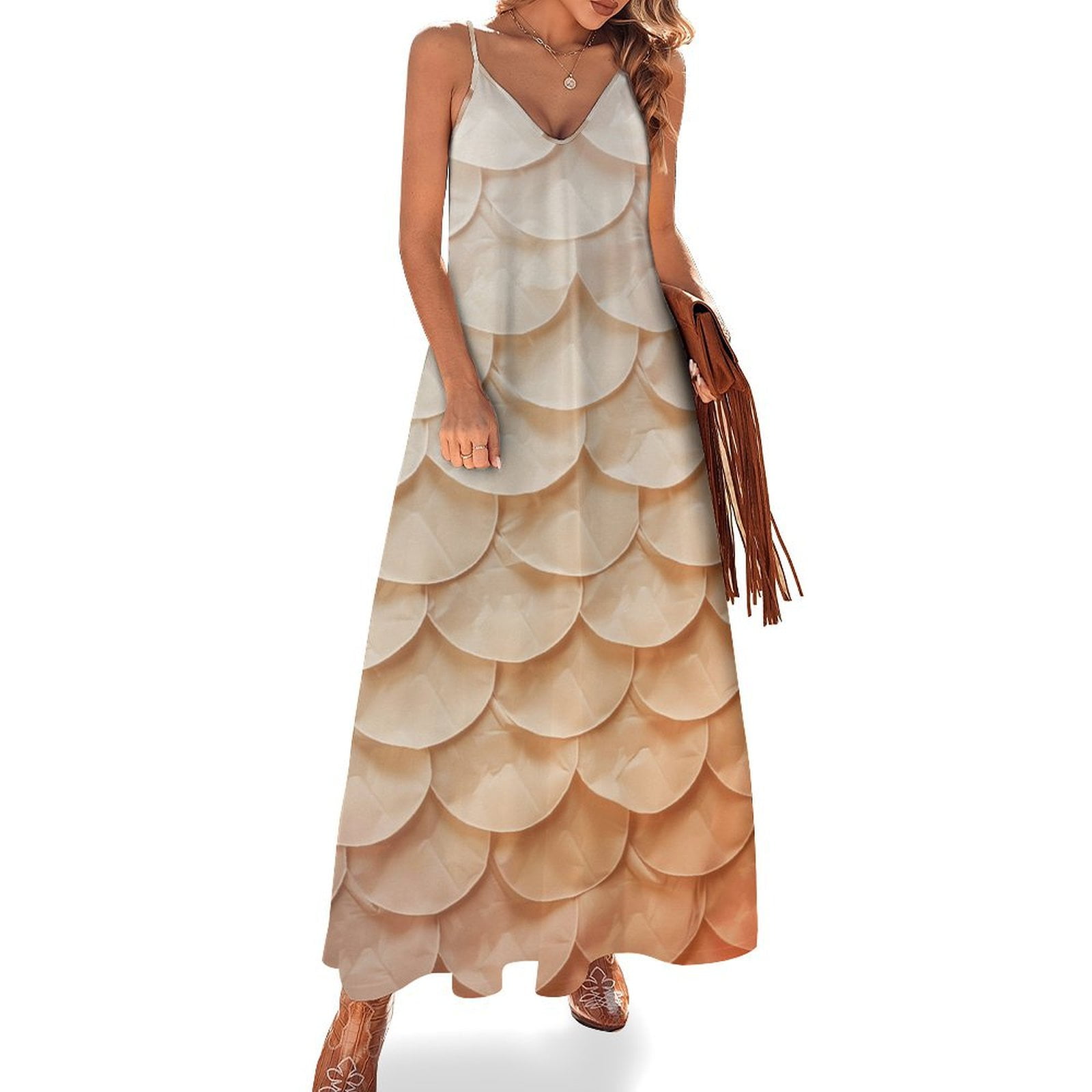 Mermaid Fish Scales Sleeveless Dress Women's Luxury Party Dress ...
