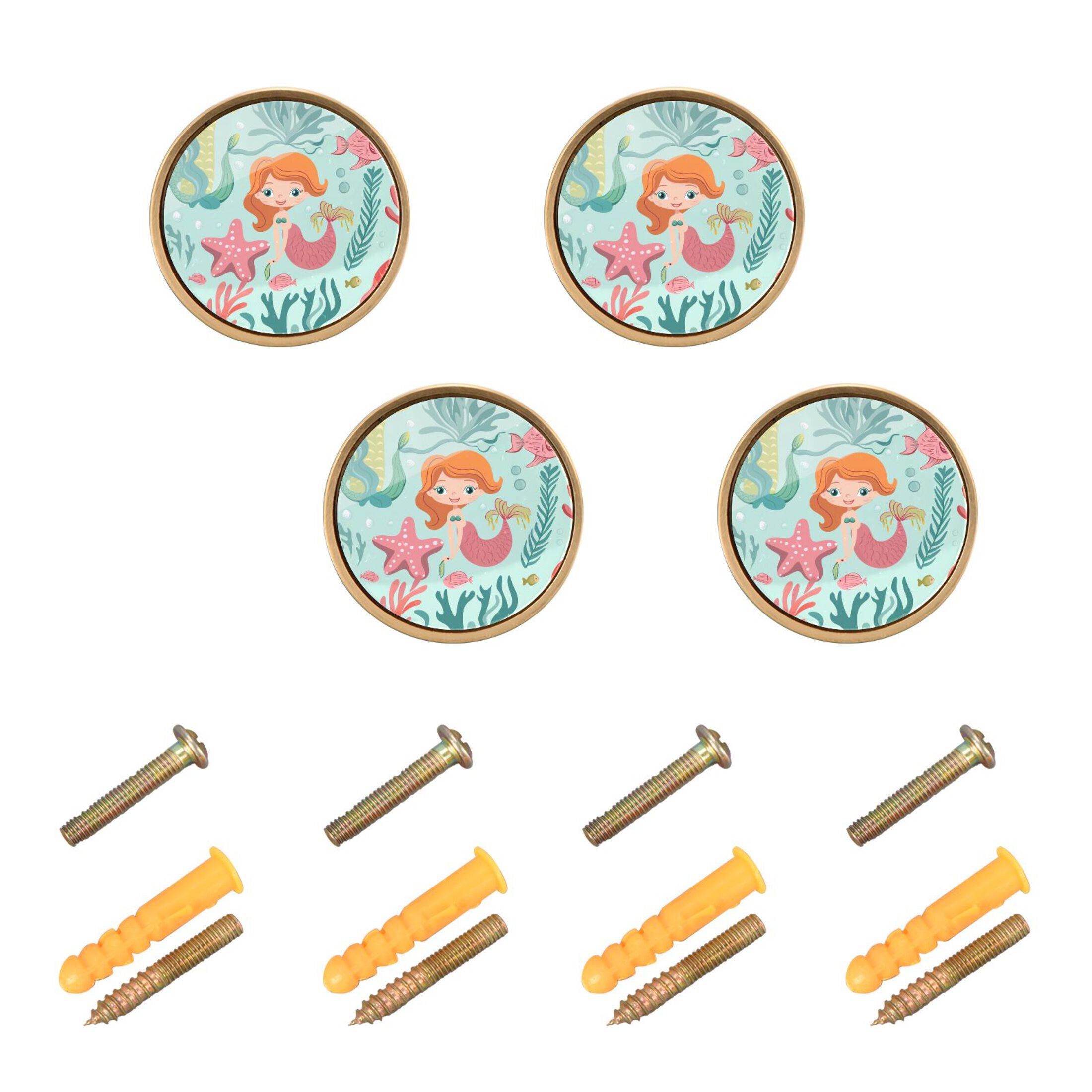 Mermaid Fish Seaweed Cabinet Knobs Sets Kitchen Pulls Dresser Drawer ...