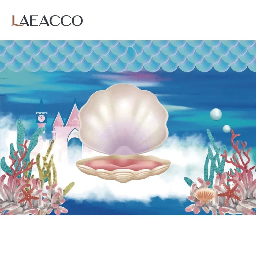 Mermaid Fish Shell Coral Pearl Fish Scale Birthday Baby Shower Party ...