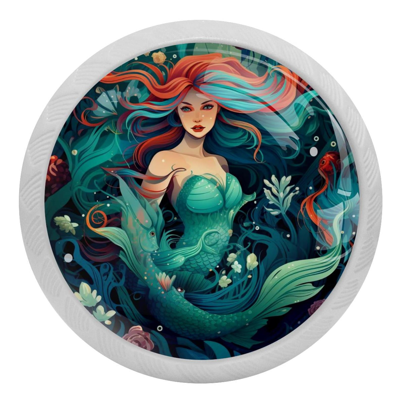 Mermaid Fluorescent Drawer Pulls: Round 4-Pack, Glow-in-the-Dark Knobs ...