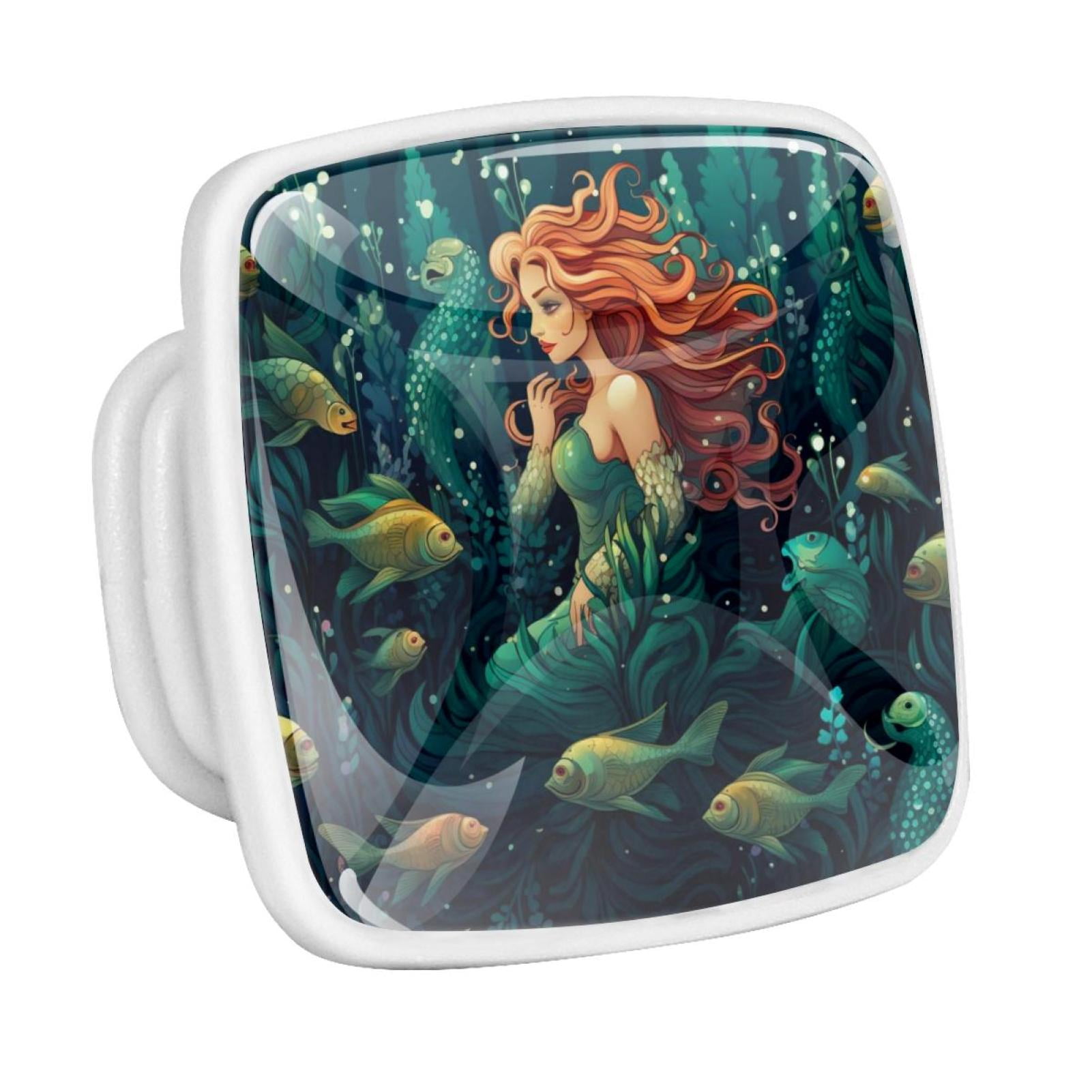 Mermaid Fluorescent Drawer Pulls with Screws Square 4-Pack Glow Dark ...