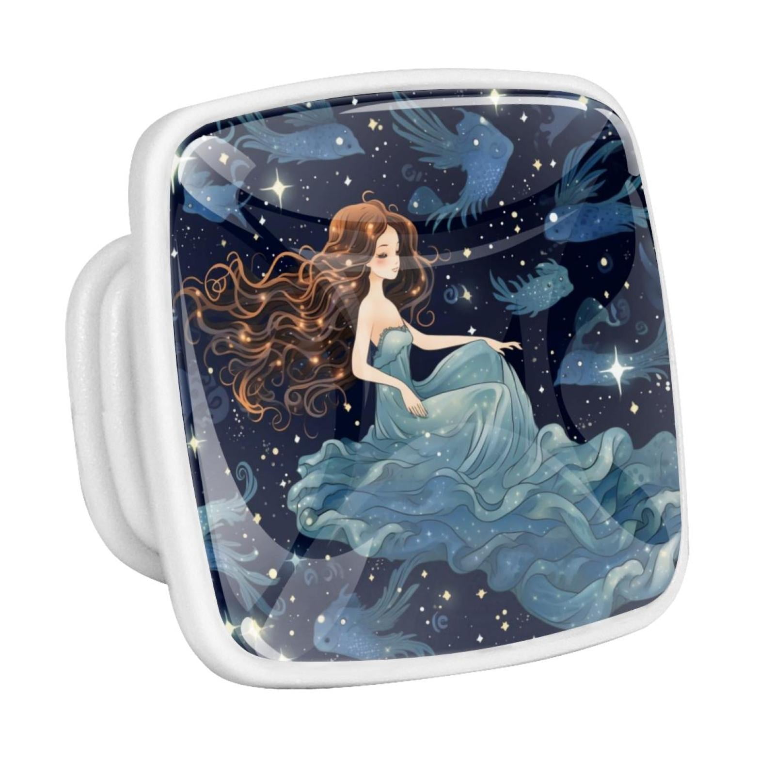 Mermaid Fluorescent Drawer Pulls with Screws Square 4-Pack Glow Dark ...