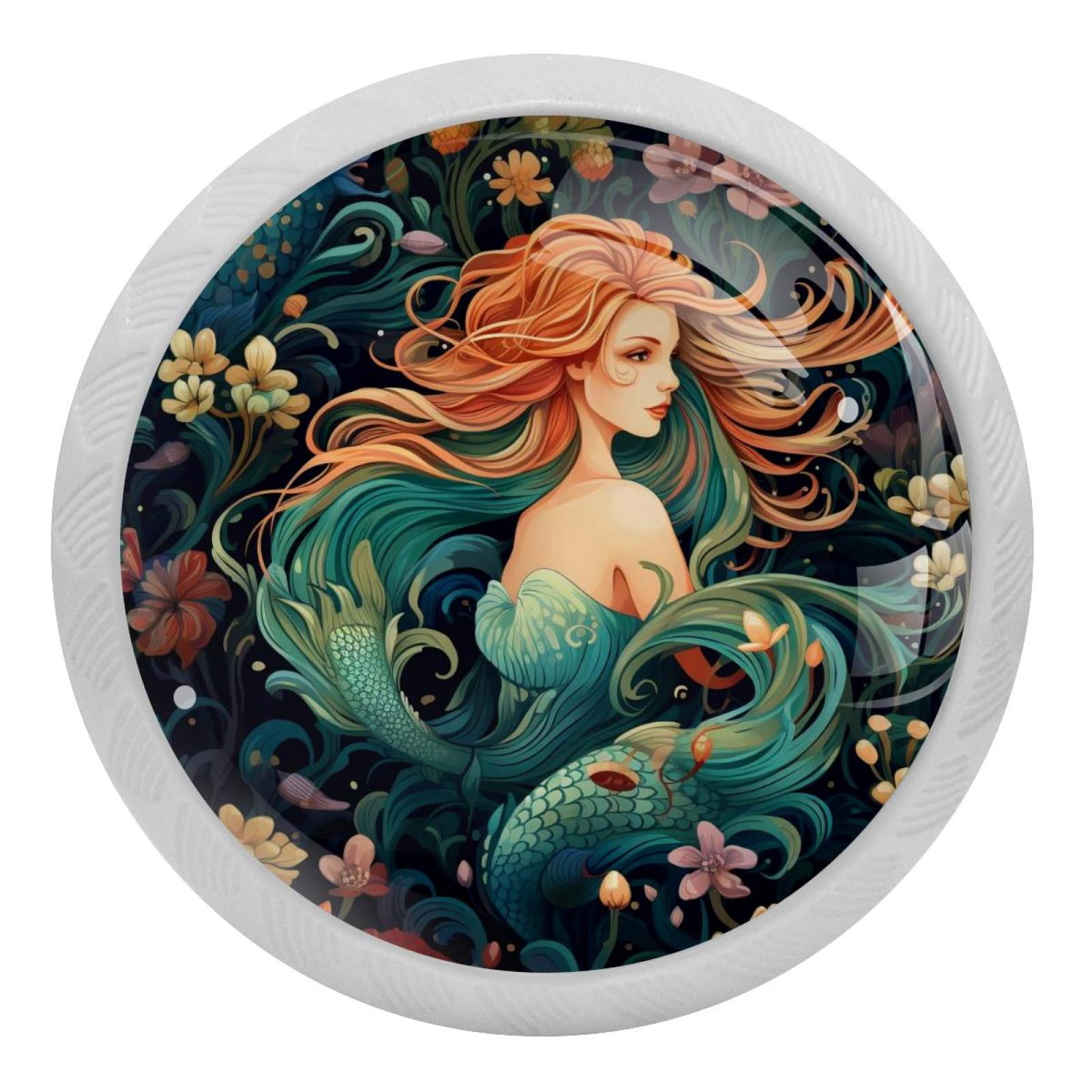 Mermaid Fluorescent Drawer Pulls with Screws: Round 4-Pack - Glow-in ...