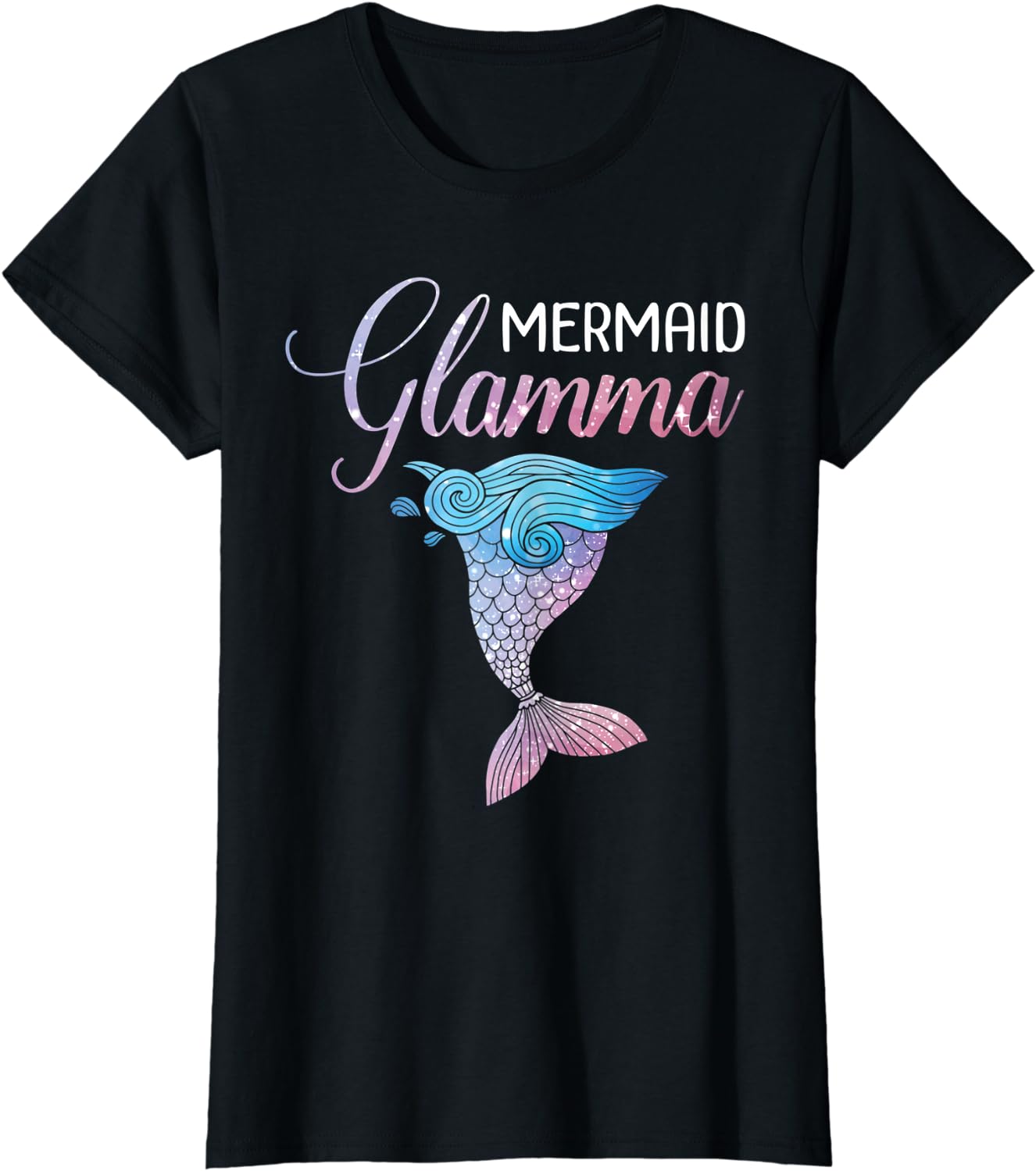 Mermaid Glamma Happy Mother Day Grandma Mommy Son Daughter T-Shirt ...