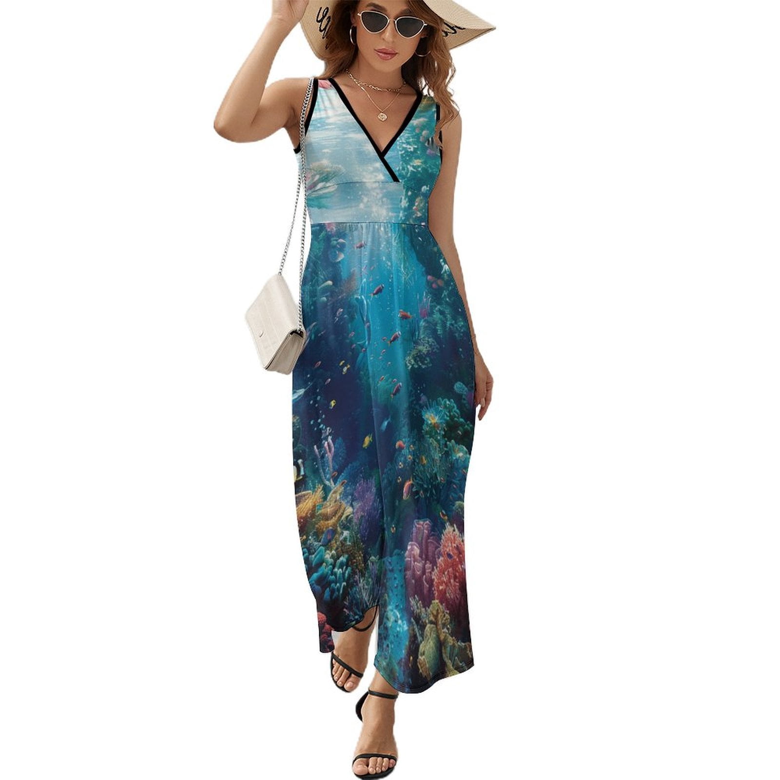 Mermaid Glitter Fish Scale Girls Art Sleeveless Dress Women's Summer ...
