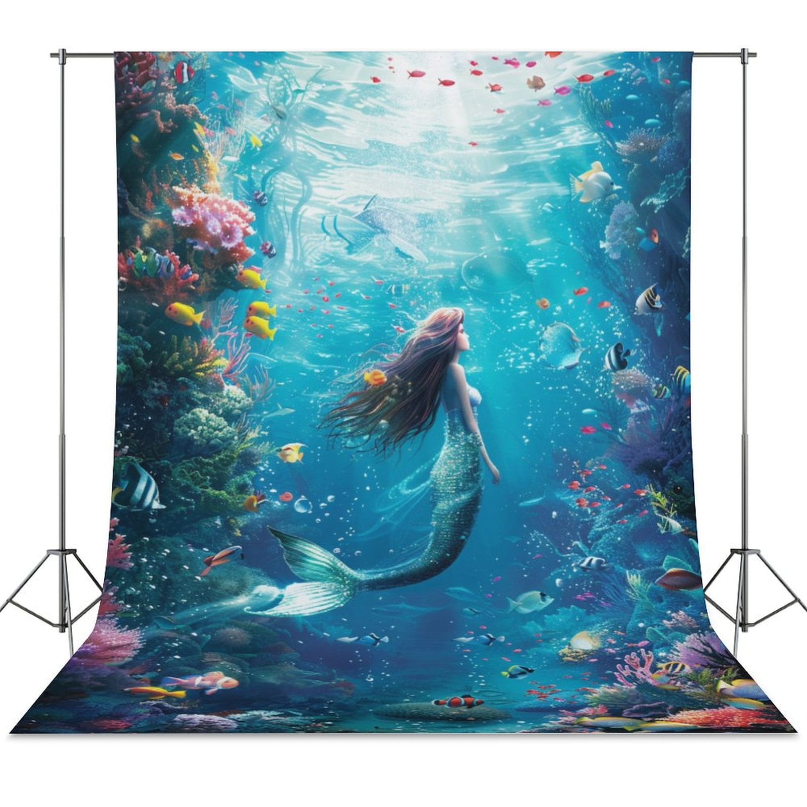 Mermaid Glitter Fish Scale Girls Backdrop Background for Photography ...