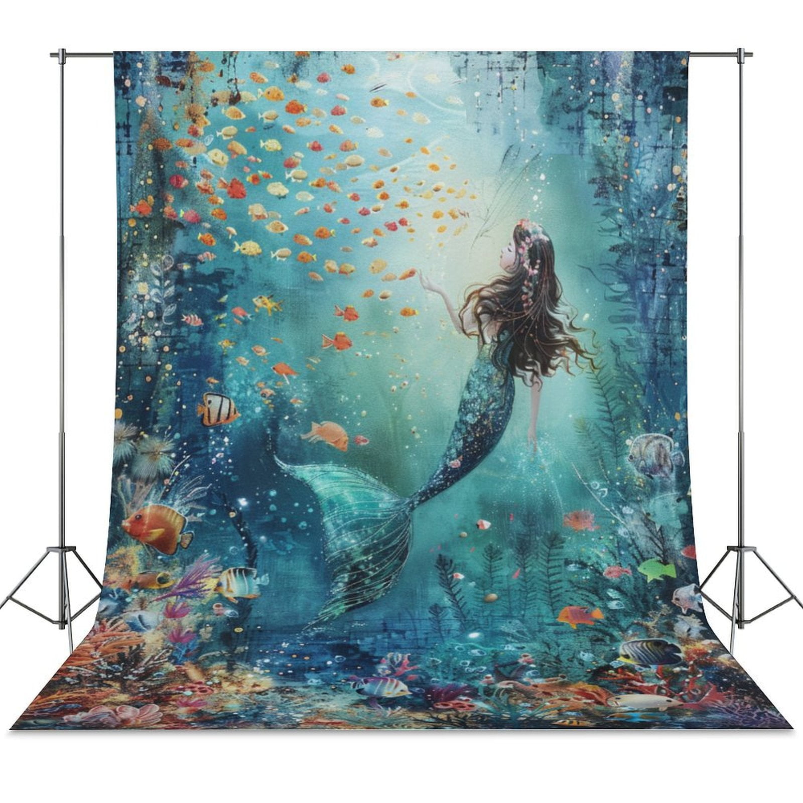Mermaid Glitter Fish Scale Girls Backdrop Background for Photography ...