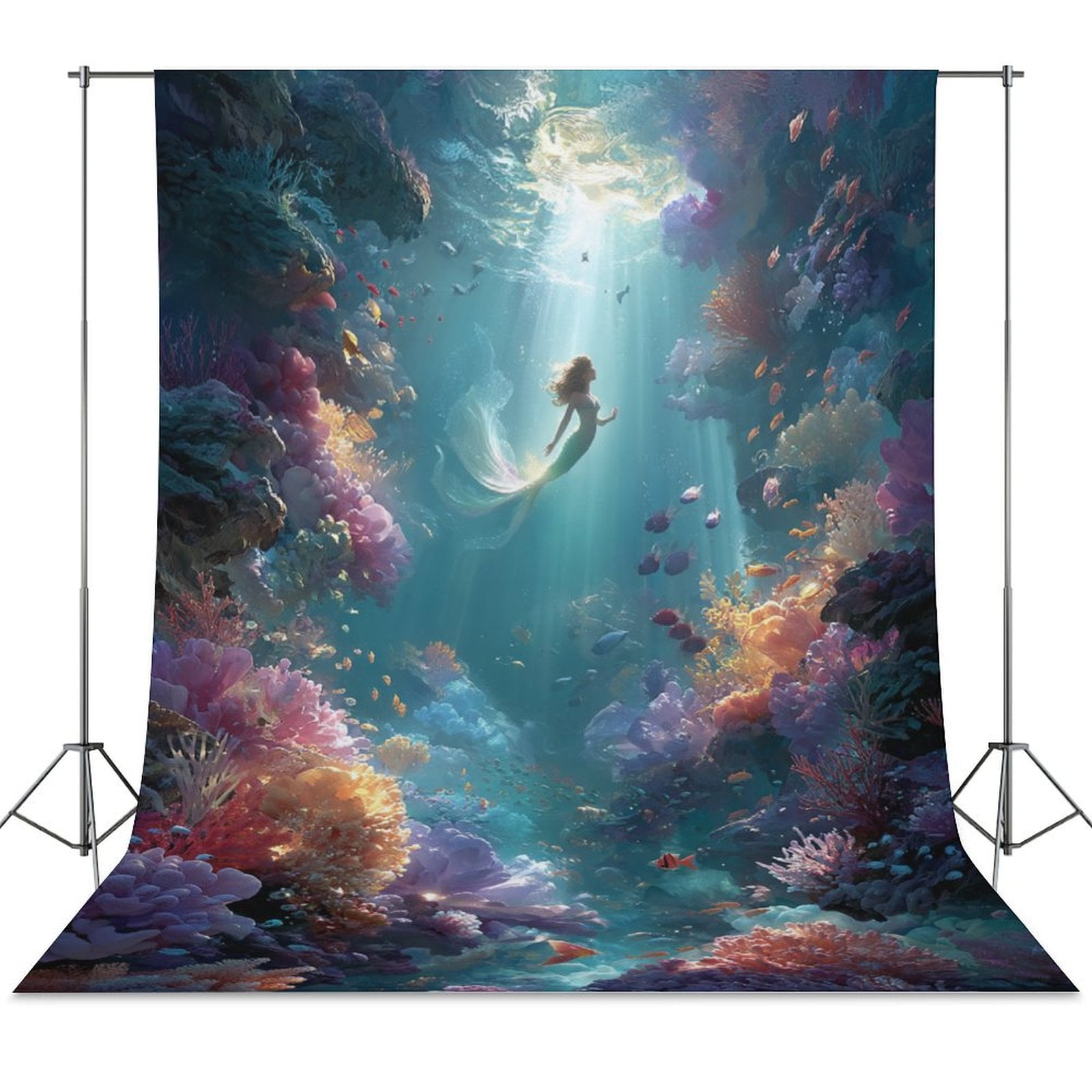 Mermaid Glitter Fish Scale Girls Backdrop Background for Photography ...