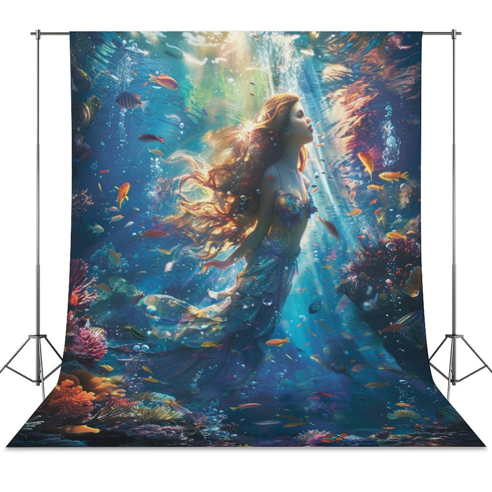 Mermaid Glitter Fish Scale Girls Backdrops for Photography Kids Adult ...