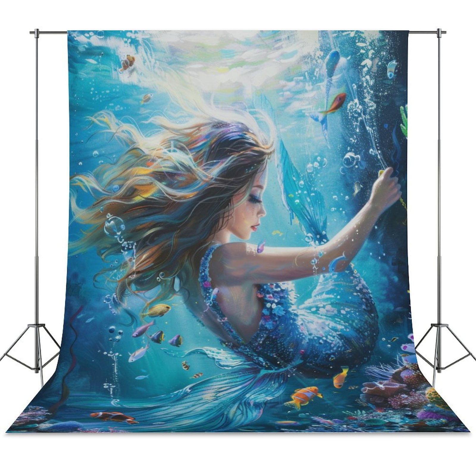 Mermaid Glitter Fish Scale Girls Backdrops for Photography Kids Adult ...