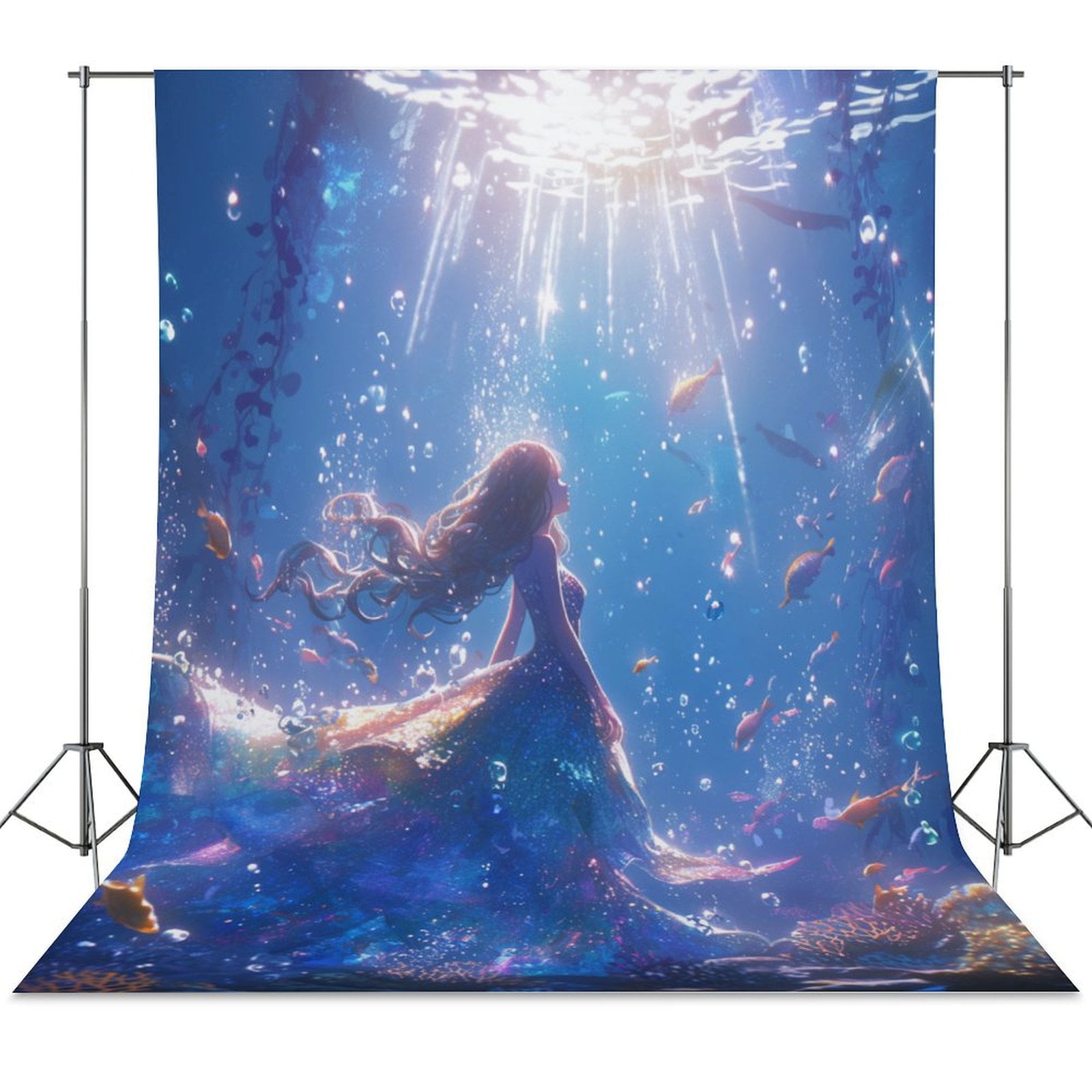 Mermaid Glitter Fish Scale Girls Backdrops for Photography for Party ...